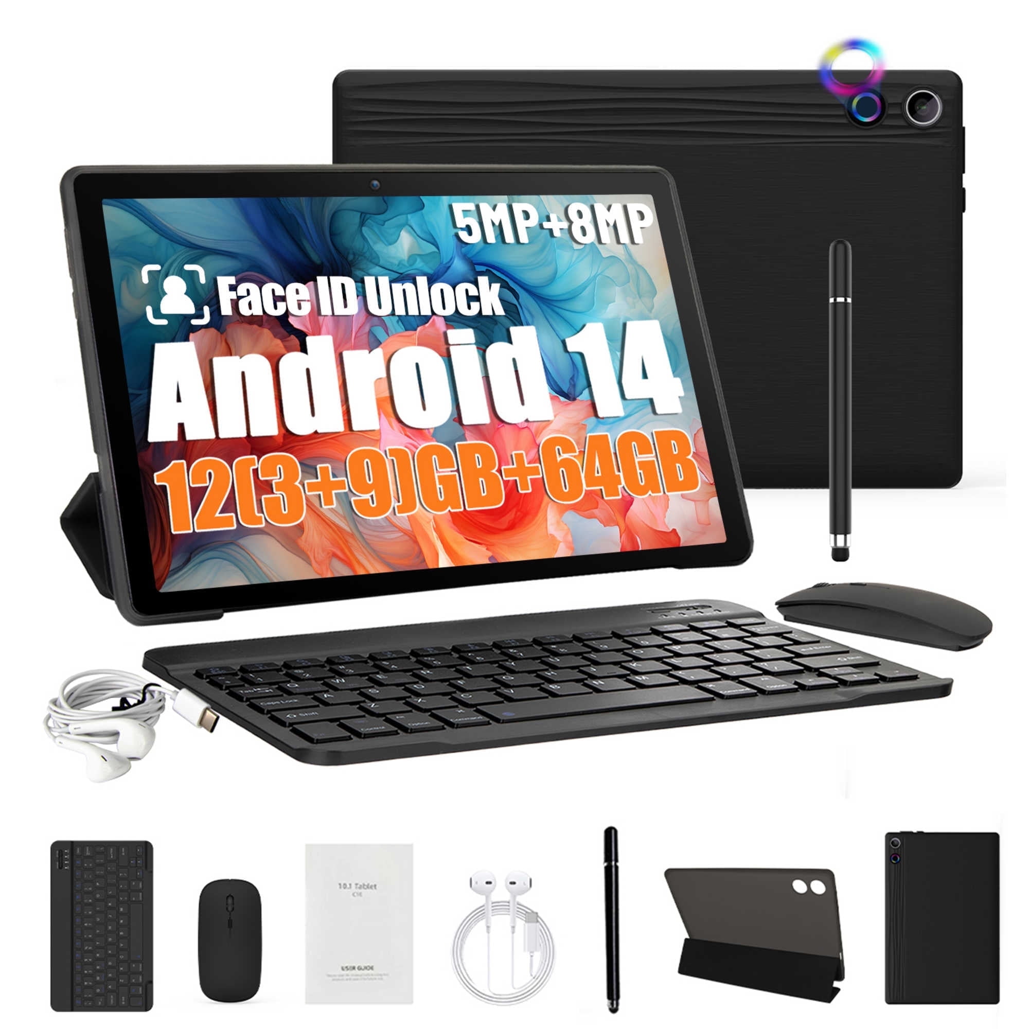 14 inch Large Screen Tablet, Android 14 Tablet 16GB RAM 128GB ROM, 1920 ...