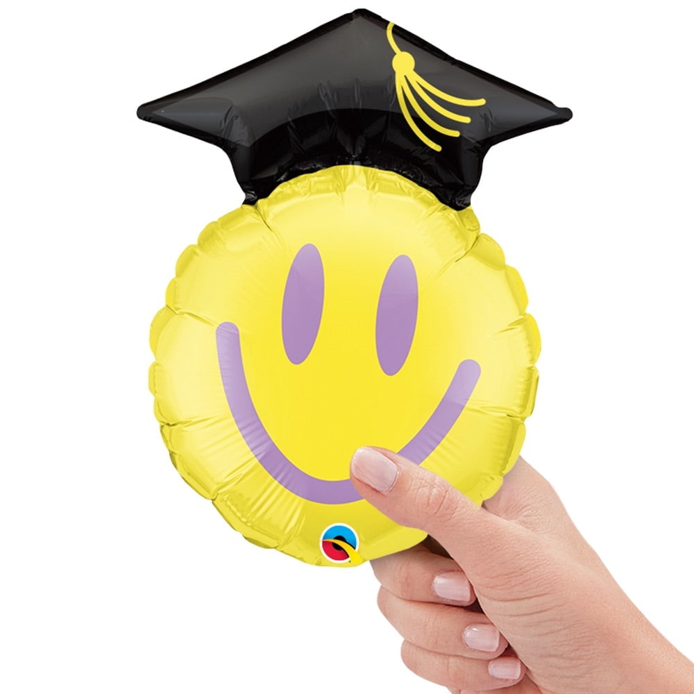 14 inch Mini Grad Smile (Air-Fill Only) Qualatex Foil Mylar Balloon ...