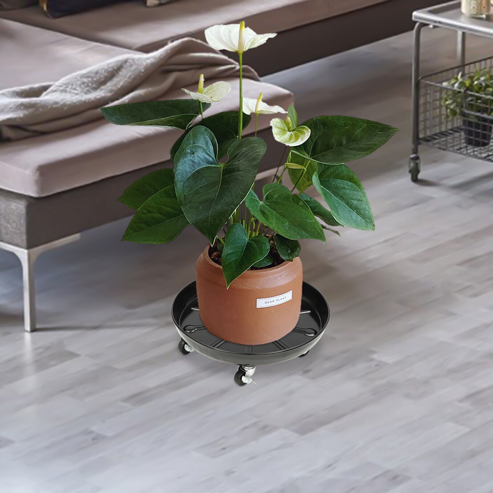 14-inch Plant Caddy 2 Set Plant Dolly Heavy Duty 12" Round Planter ...