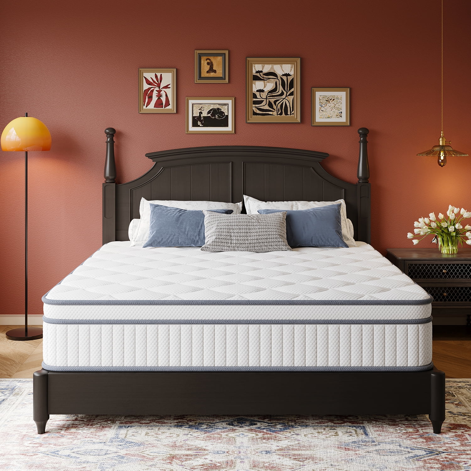 Queen Size Mattresses in a Box, 14 inch Medium Firm Hybrid Memory Foam ...