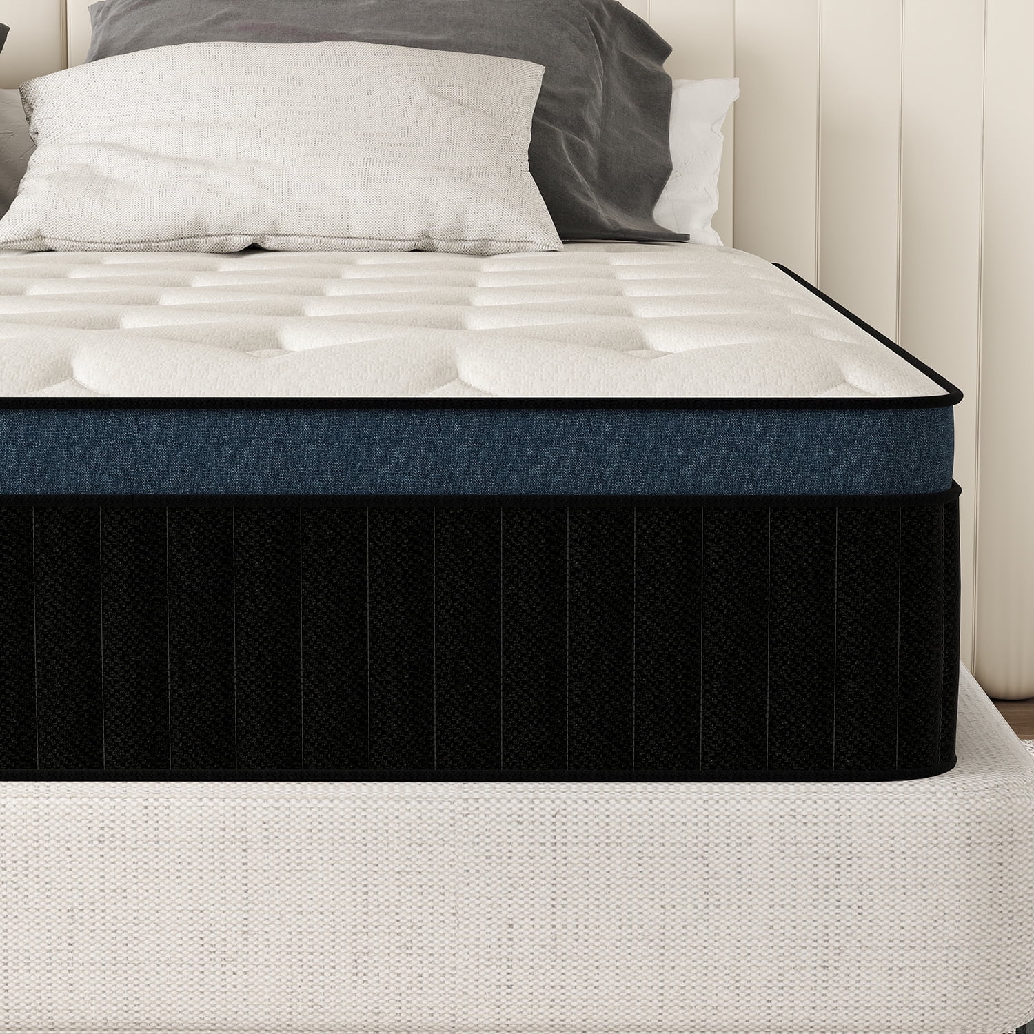 14 inch Queen Hybrid Mattress, Gel Memory Foam & Pocket Spring for Cool ...