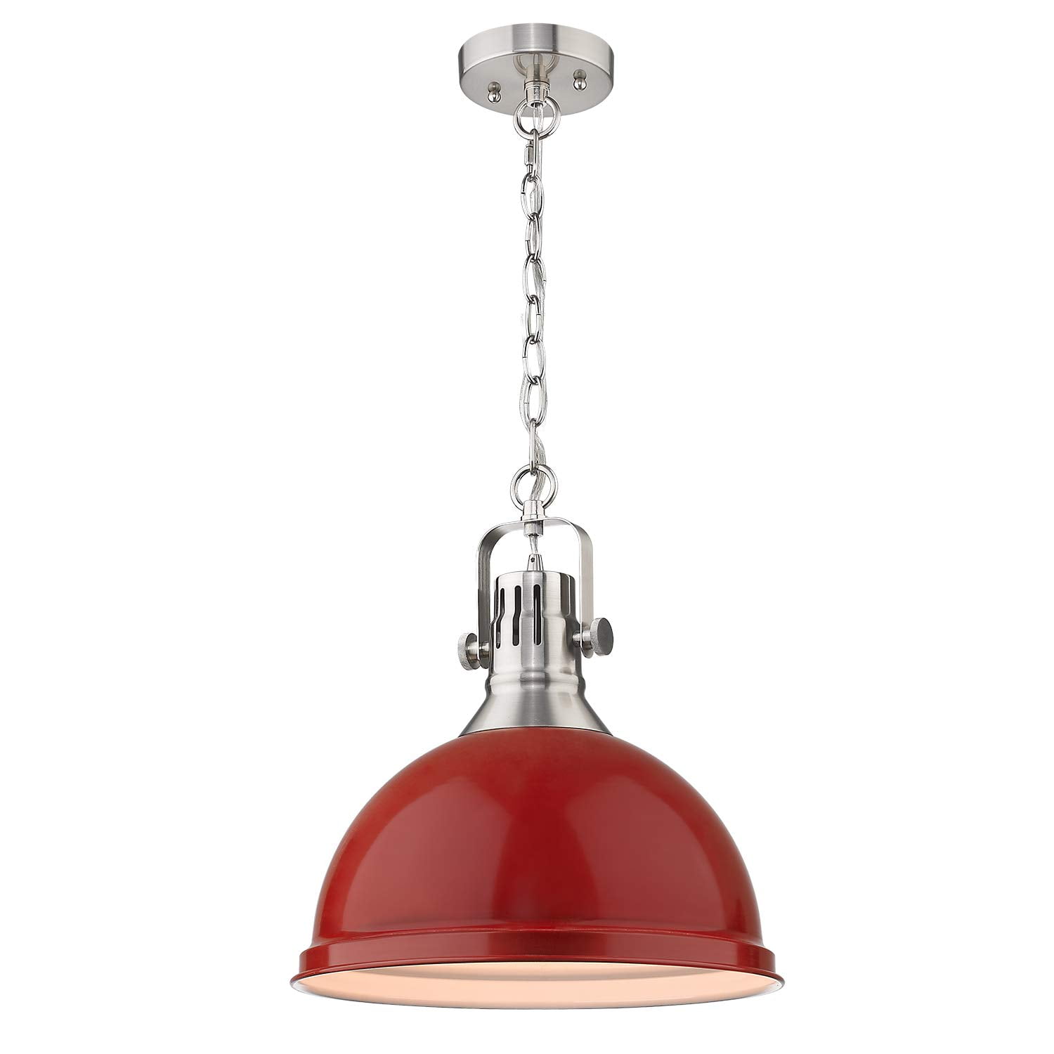 14 inch Red Dome Pendant Light Hanging Light Fixture with Metal Shade ...