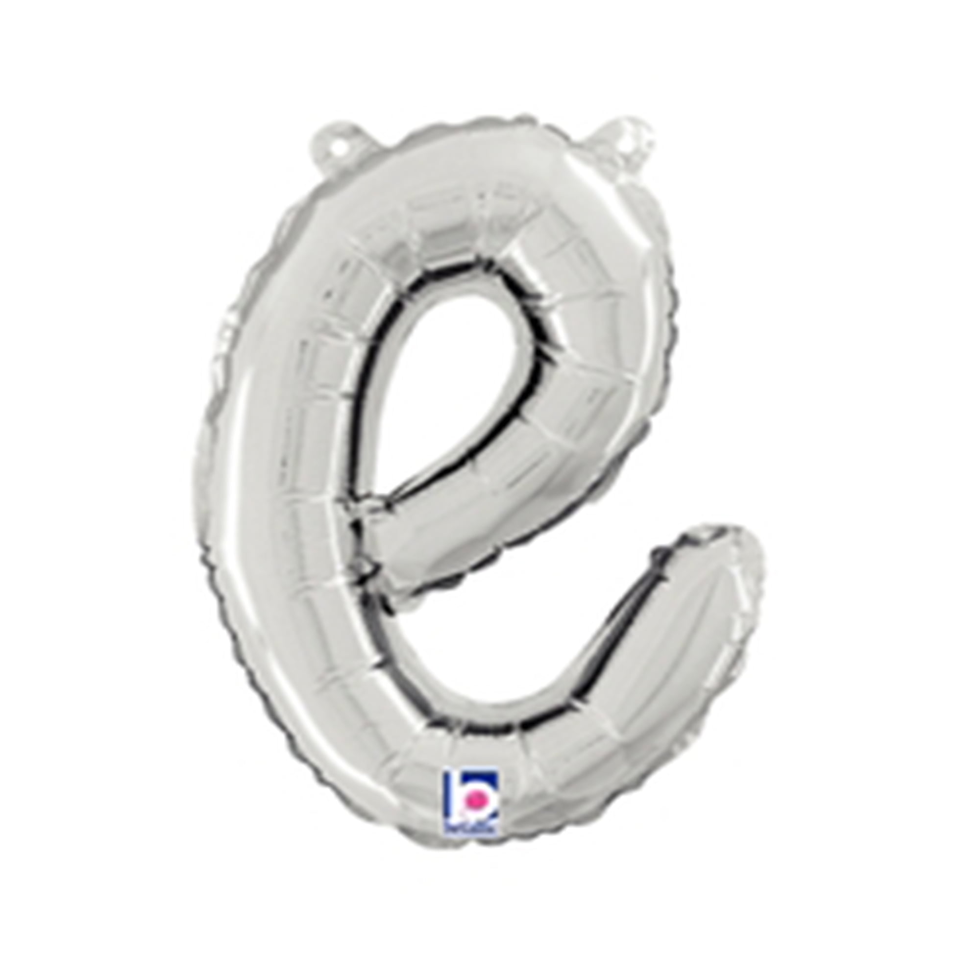 14 inch Script Letter E - Silver (Air-Fill Only) Betallic Foil Mylar ...