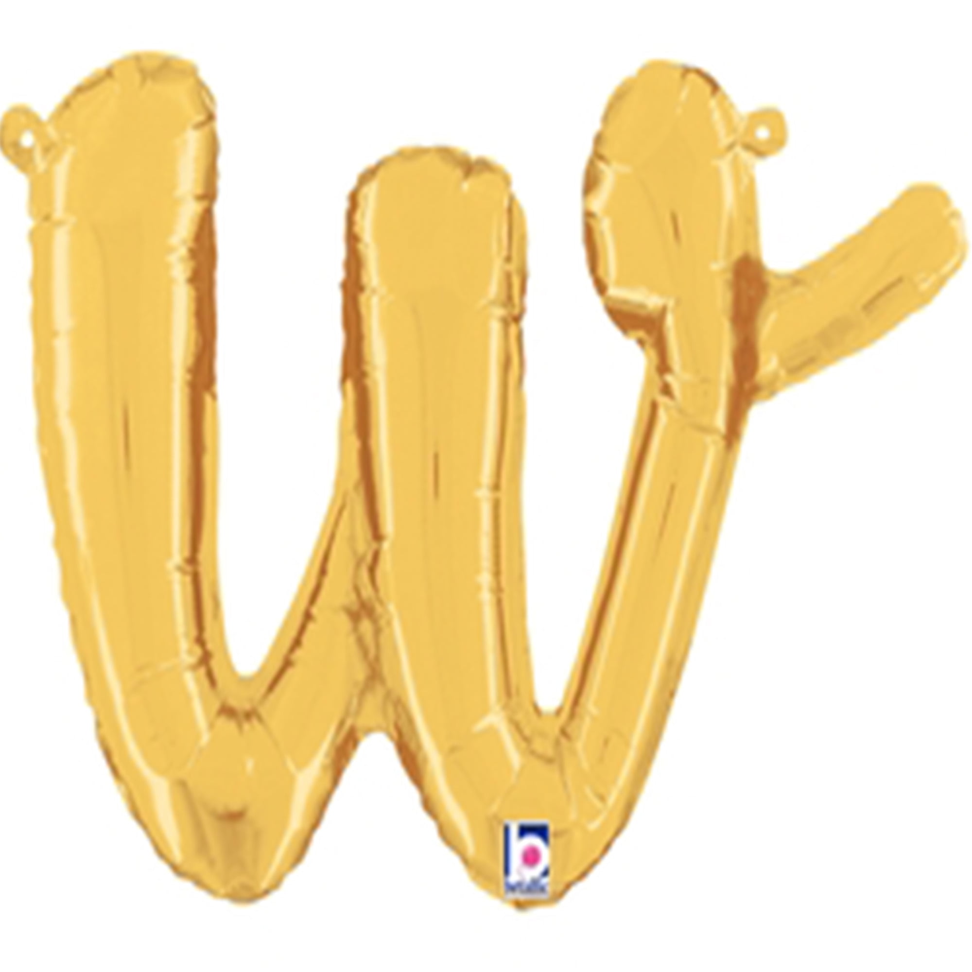 14 inch Script Letter W - Gold (Air-Fill Only) Betallic Foil Mylar ...