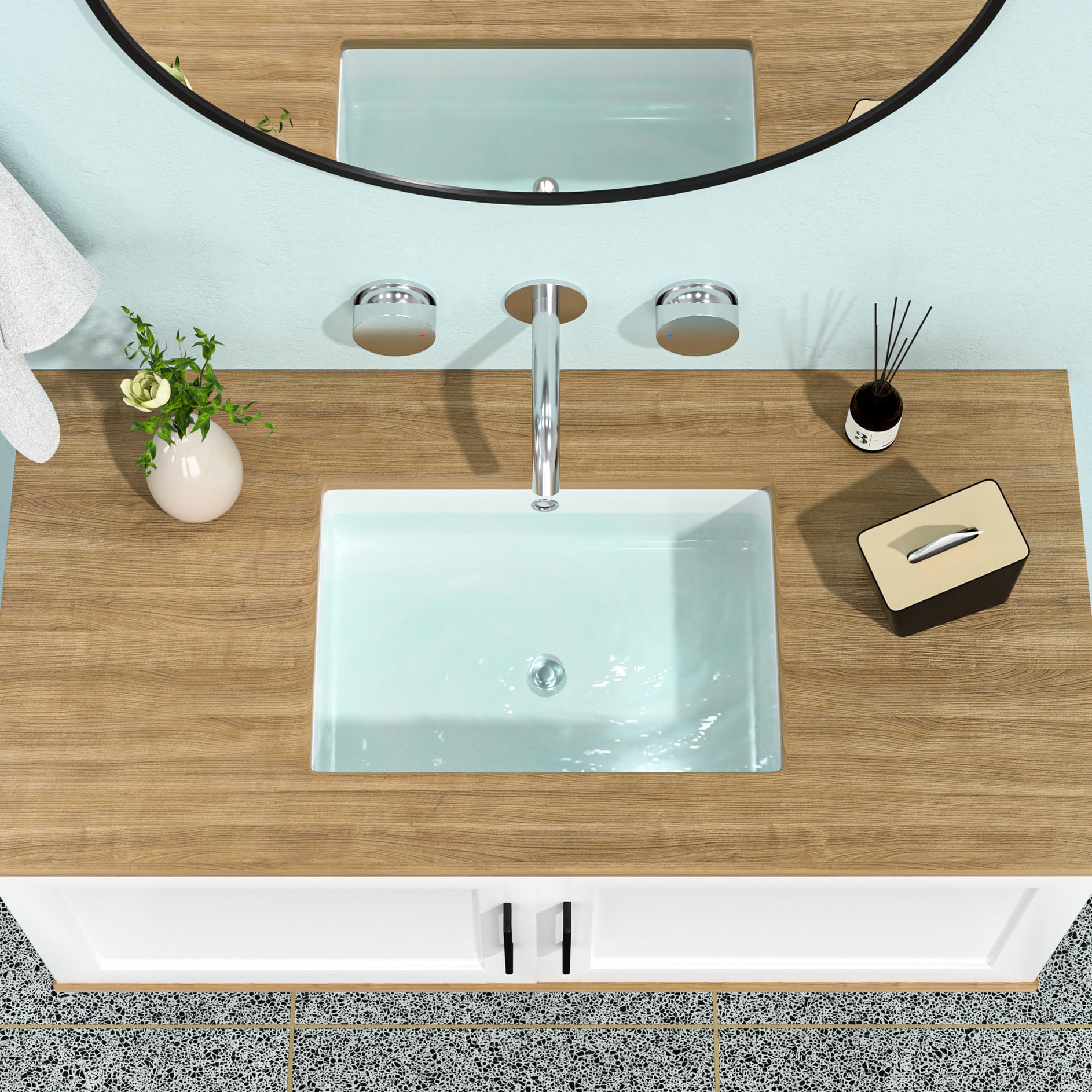 14 - inch Wide Rectangular Ceramic | Restaurant and Building Bathrooms ...