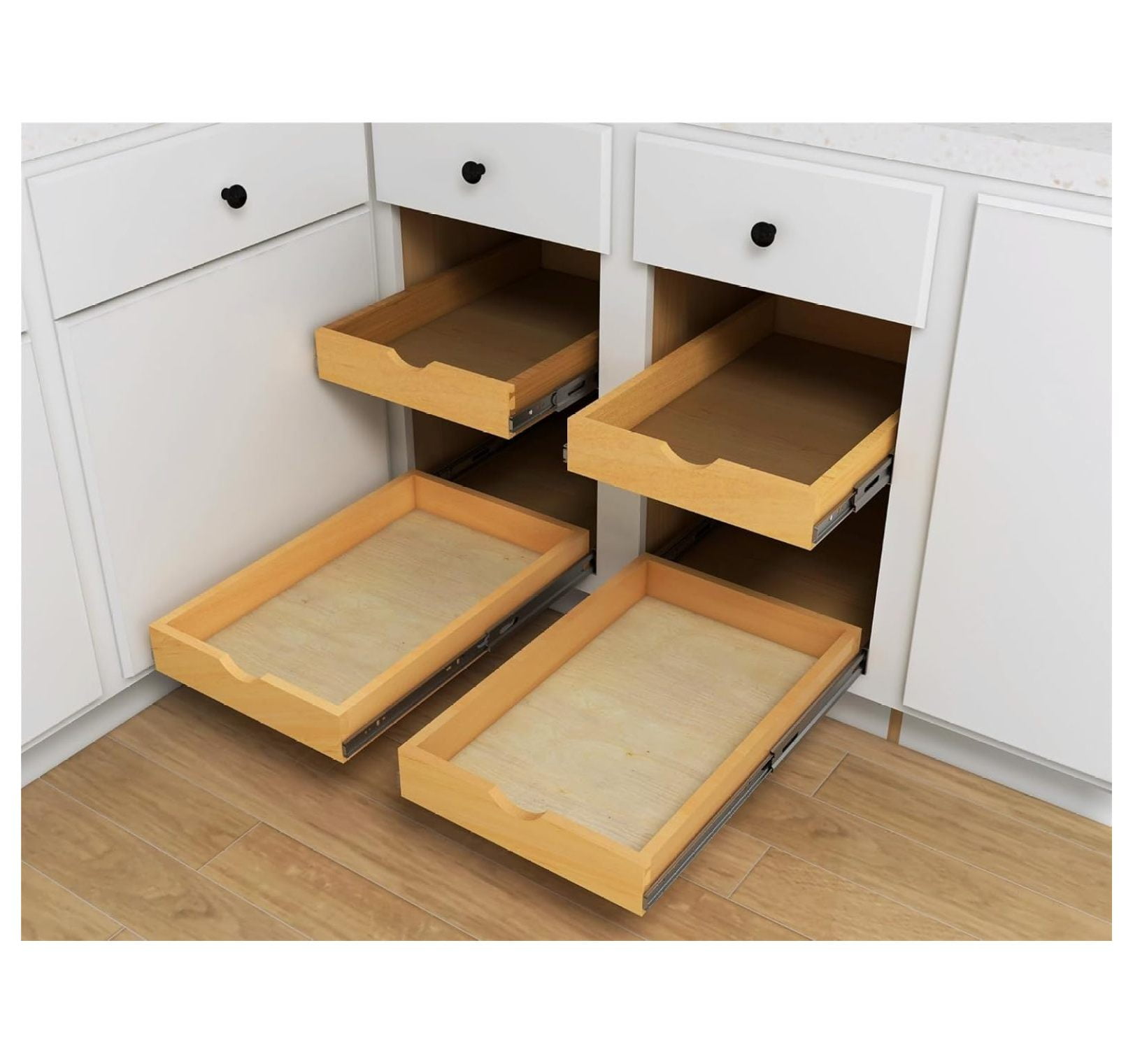 14 inch Width Drawer Wood Pull Out Tray Drawer Box Kitchen Cabinet ...