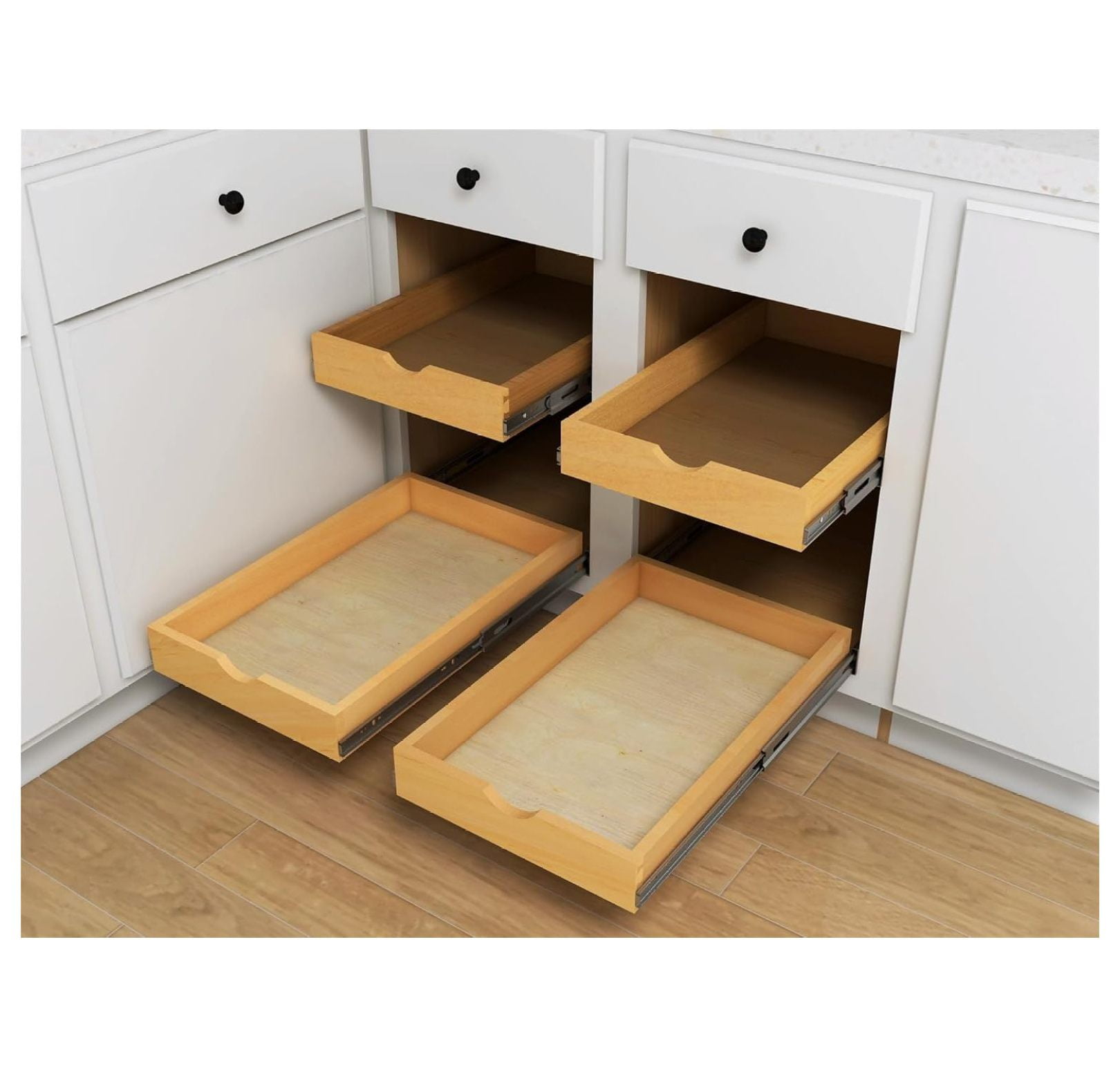 14 inch Width Drawer Wood Pull Out Tray Drawer Box Kitchen Cabinet ...