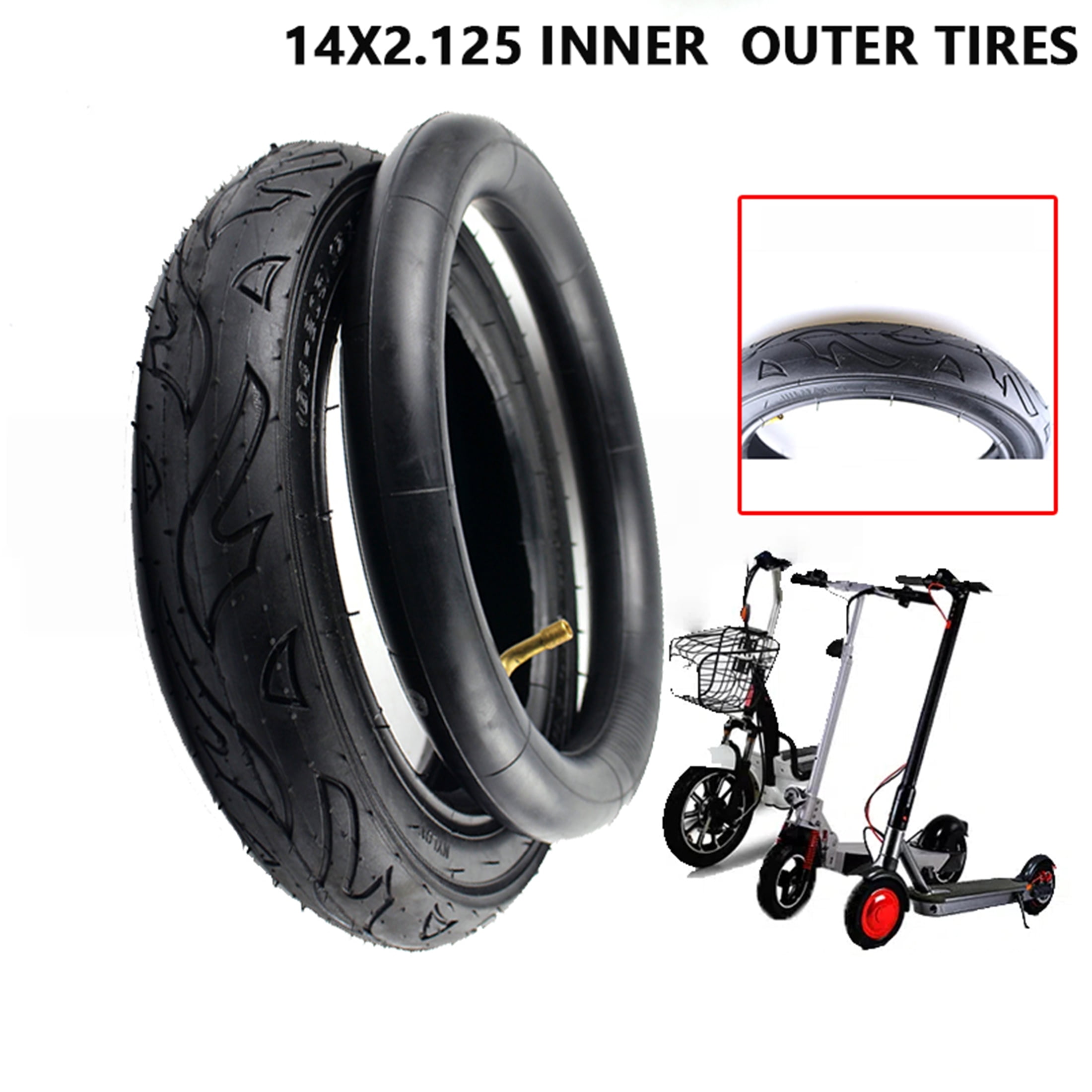 14 inch wheel Tire 14x2.125（57-253） Tire Inner Outer Tires For Electric ...