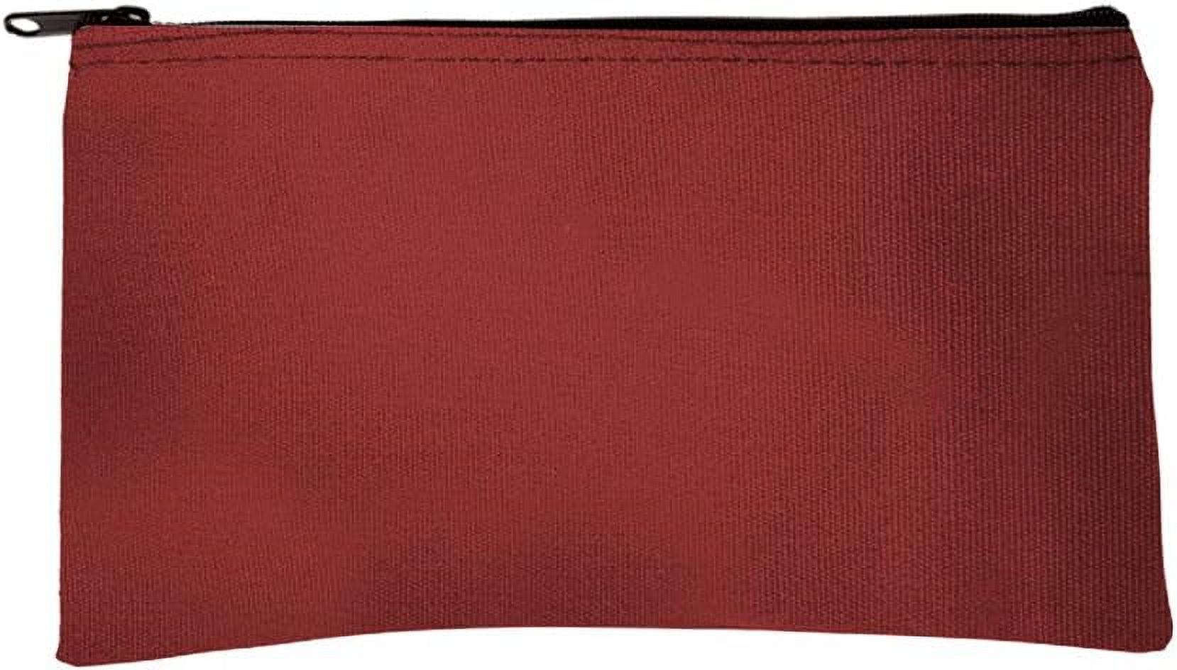 14 oz Burgundy Canvas Zipper Bag - 10.5 x 5.5 - Compact Zipper Pouch ...