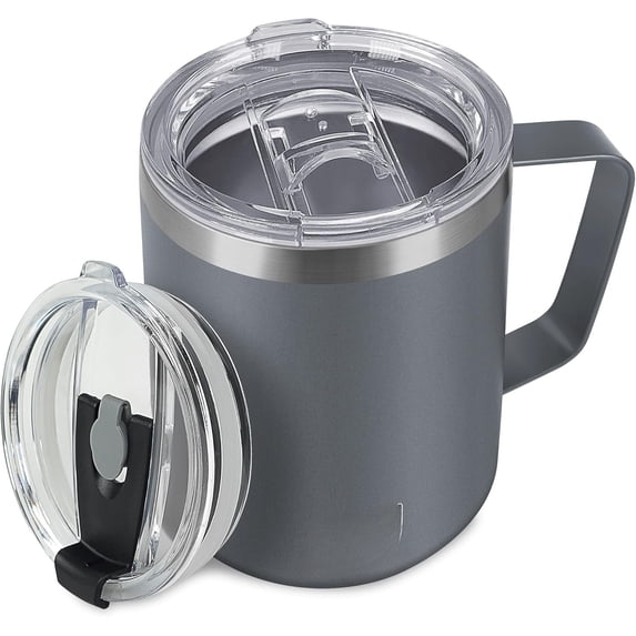 14 oz Coffee Mug, Vacuum Insulated Camping Mug with Lid, Double Wall ...