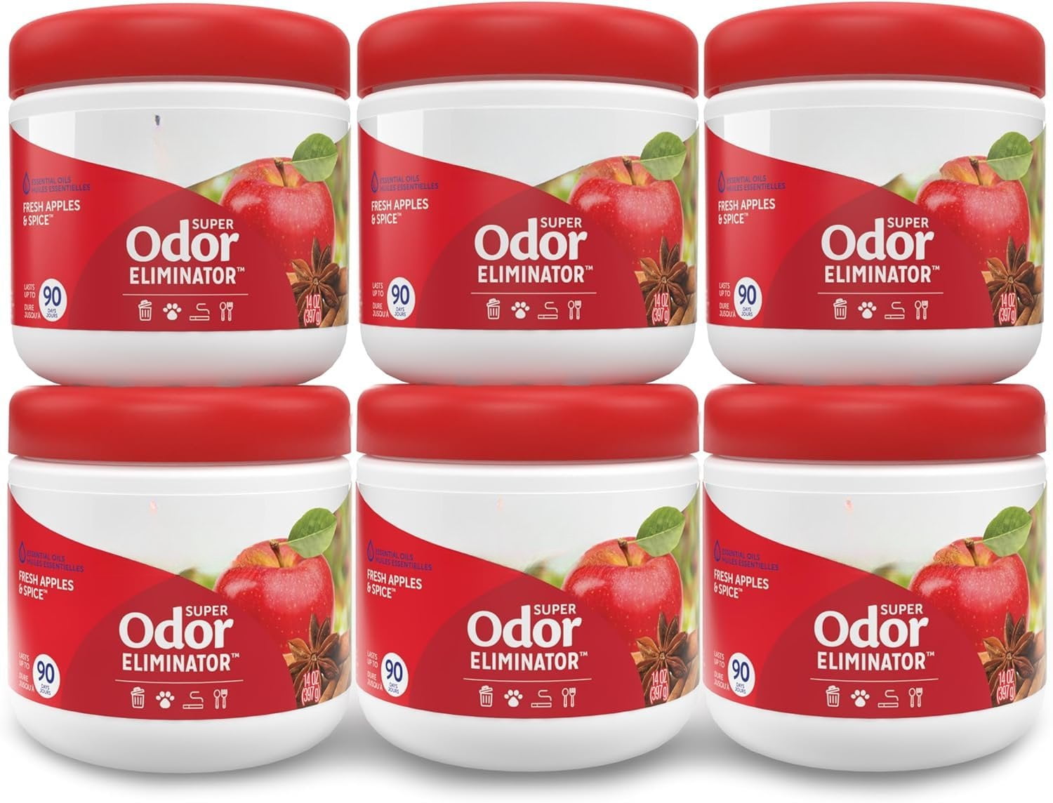 14 oz. Odor Eliminator, for Medium-Size Spaces, Apples & Scent, Case of ...