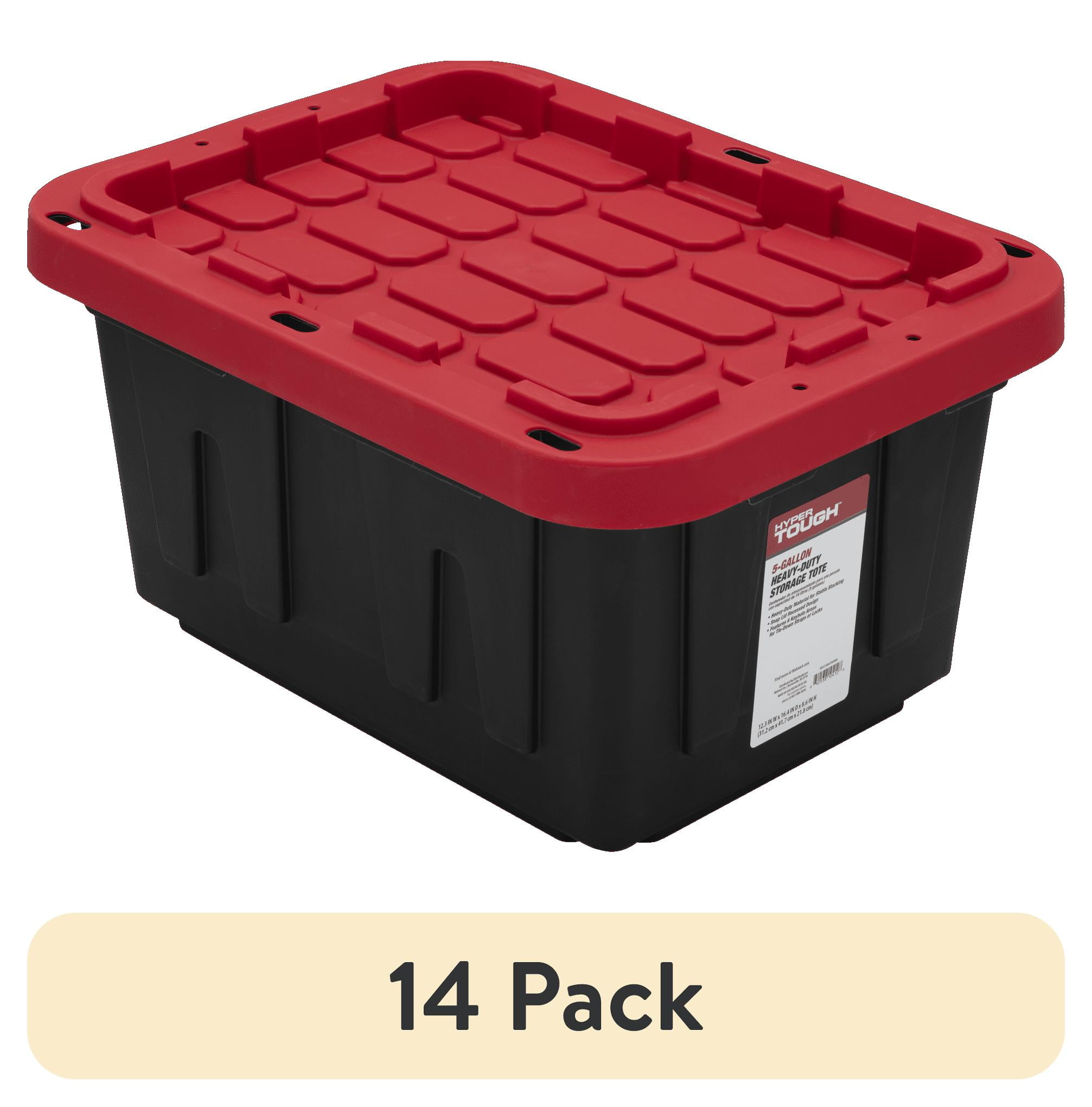 (14 pack) Hyper Tough Small Storage Bin, 5 Gallon Plastic Storage ...