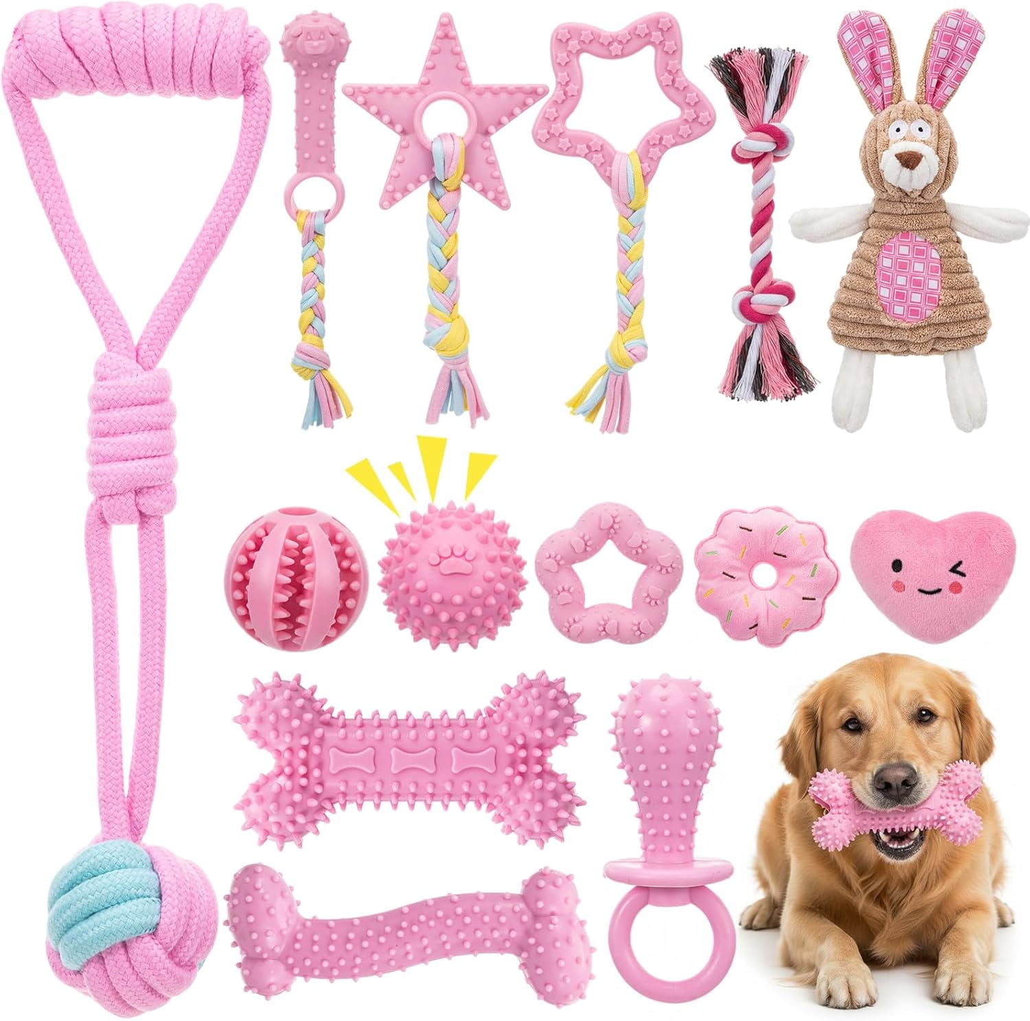 14-piece puppy toys, suitable for teething dog chew toys, small dog ...