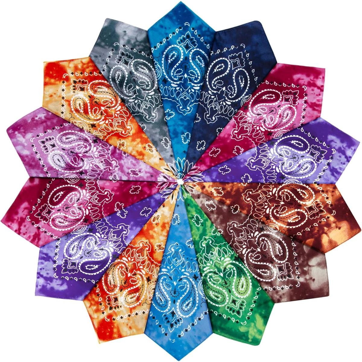 14 pieces Bandanas Paisley Print Novelty Headband Cowboy Headwraps ...