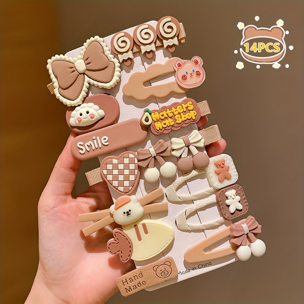 14 pieces of cartoon bangs broken hair clips that do not hurt hair ...