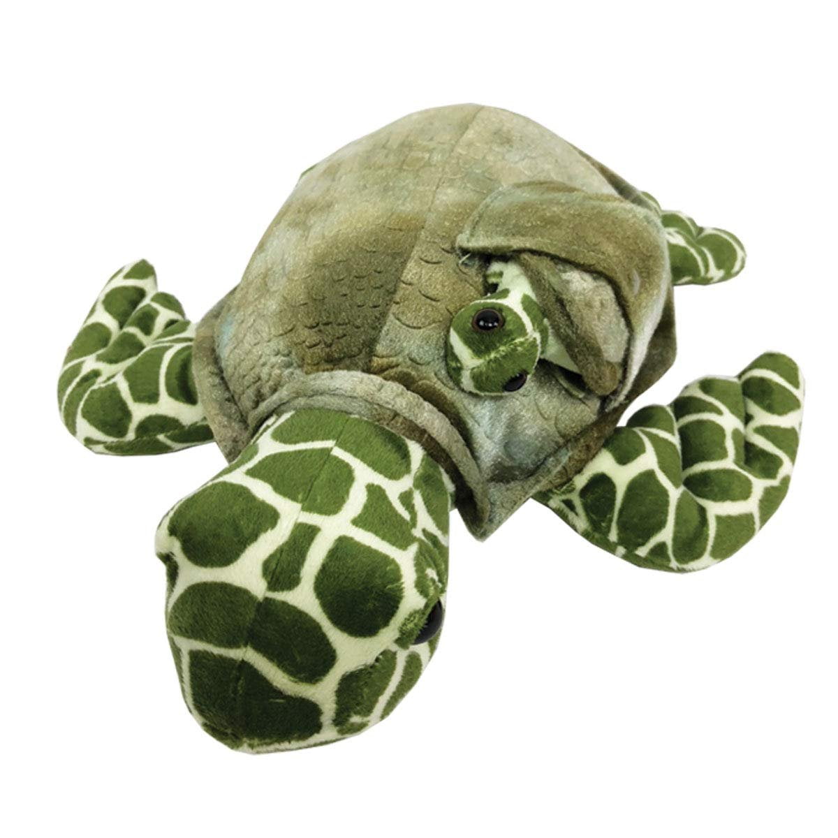 Fun Stuff Sea Turtle Plush with Pouch and Mini Hatchling Baby 12" Soft ...