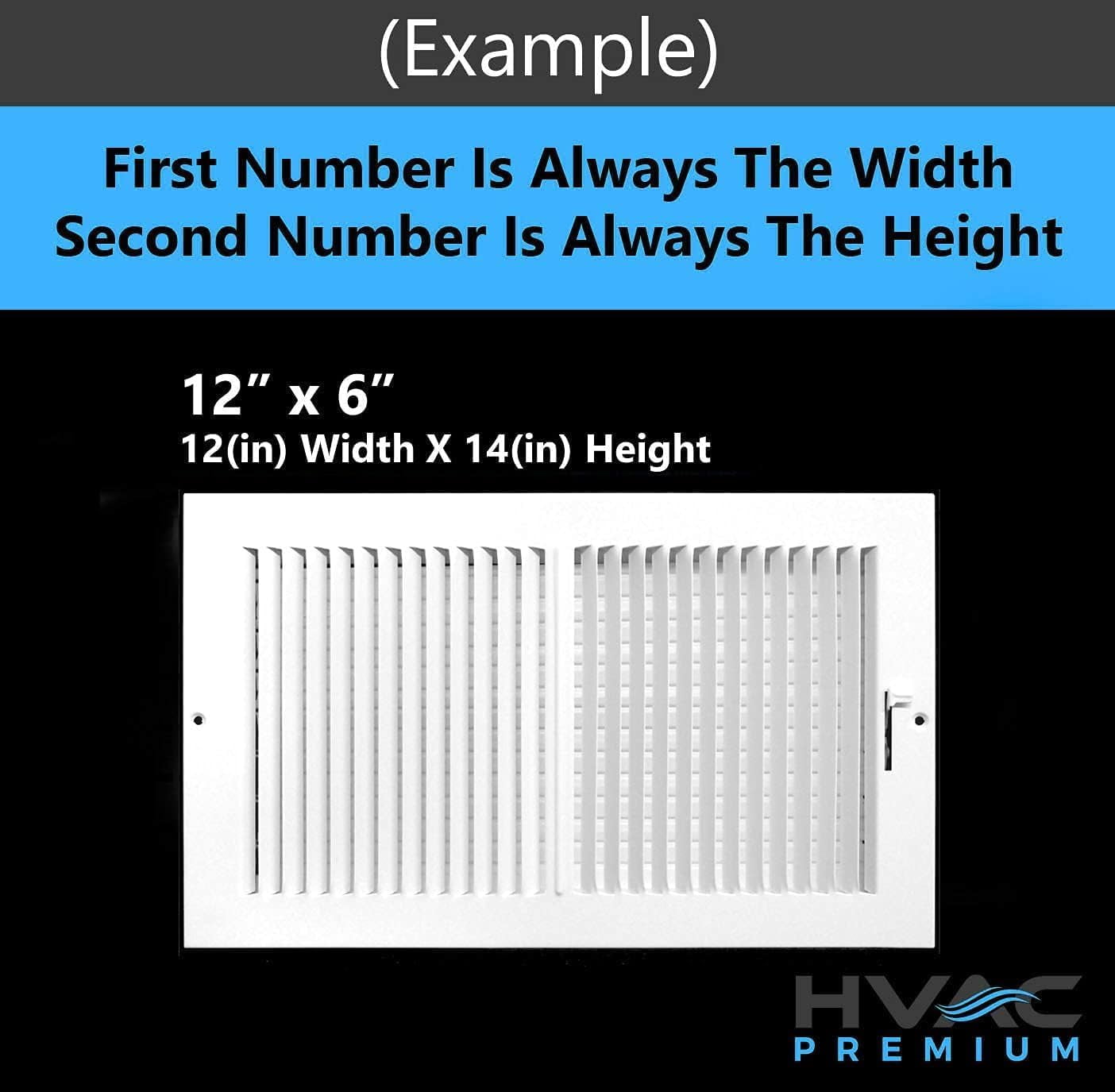 14"w X 6"h Never Rust Plastic 3-Way Vertical Air Supply Register - HVAC ...