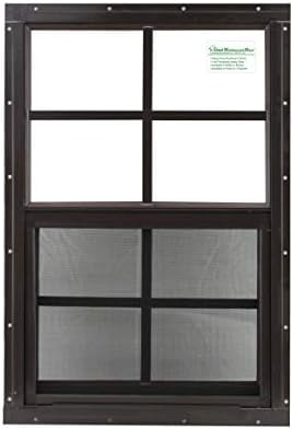 14" w x 21" t Brown Flush Aluminum shed Windows Tempered Glass Vertical ...