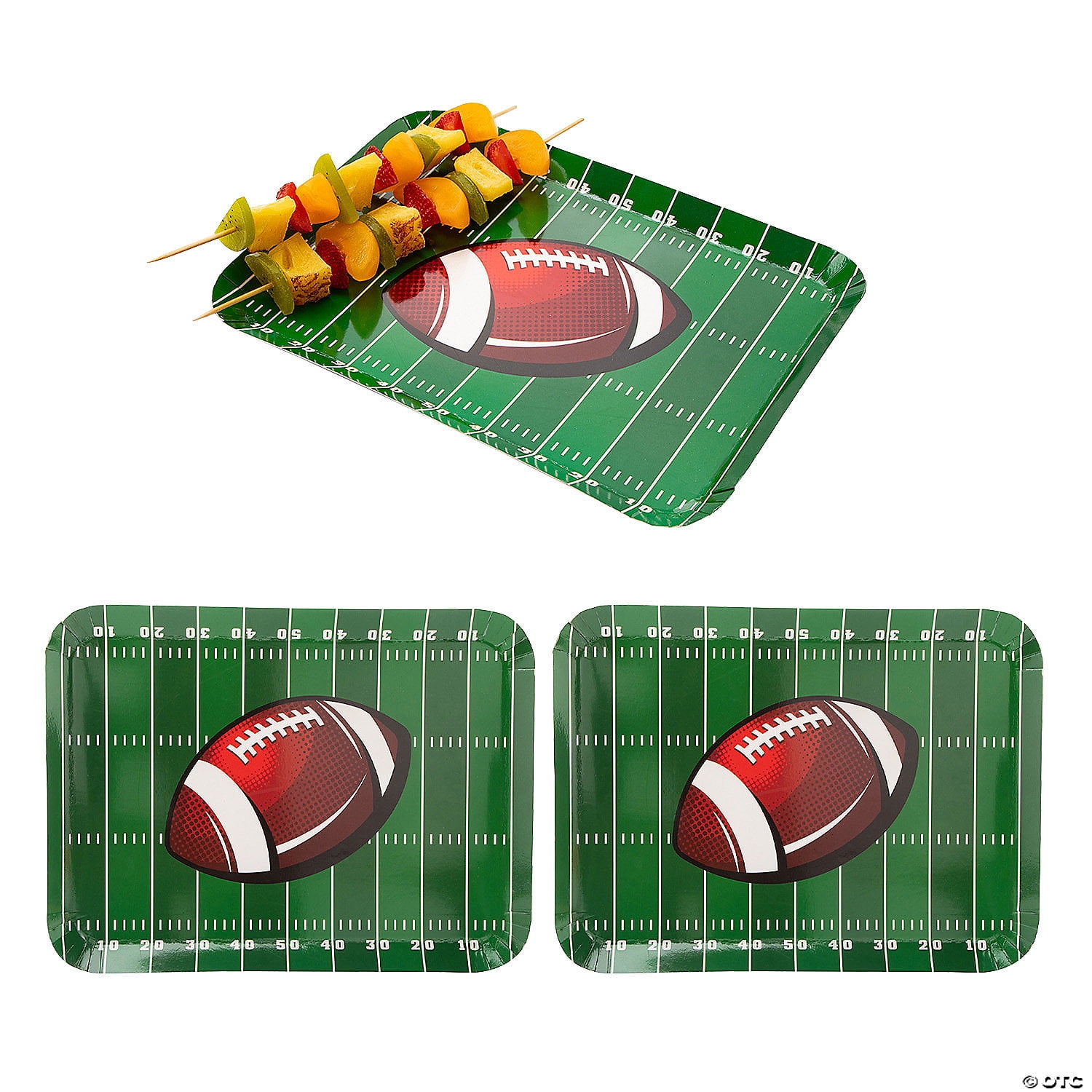 14" x 10 1/2" Football Party Field Disposable Cardstock Food Serving ...