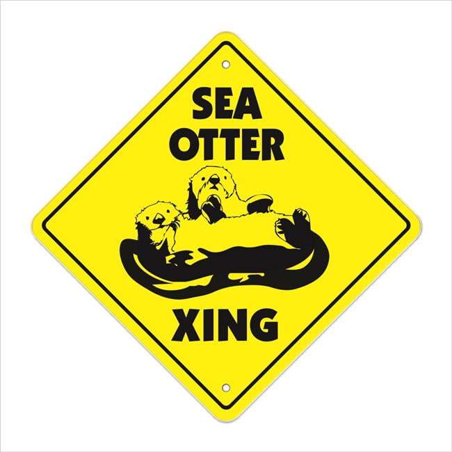 14 x 14 in. Zone Xing Crossing Sign - Sea Otter - Walmart.com