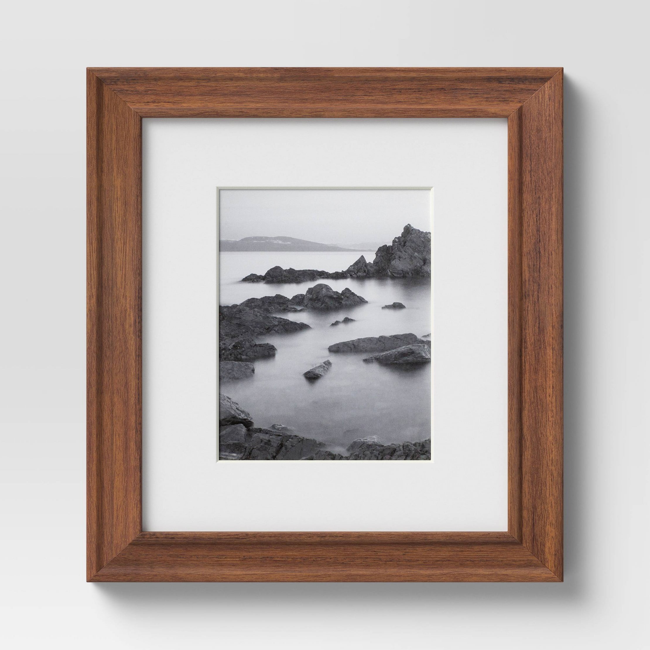 14" x 18" Matted to 11" x 14" Wood Wall Frame Midtone Woodgrain ...