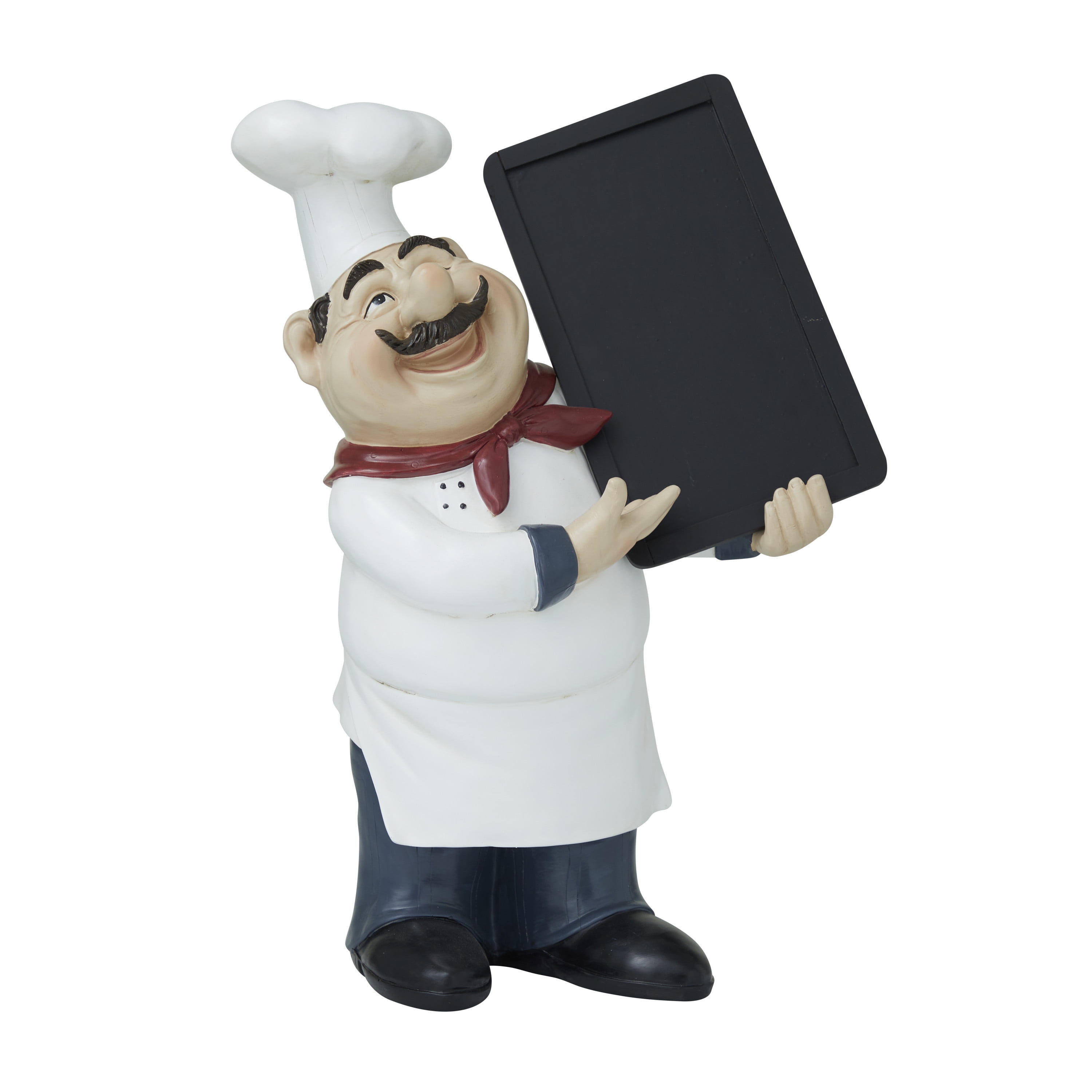DecMode White Polystone Chef Sculpture - 19 Chalkboard Decor - Walmart.com