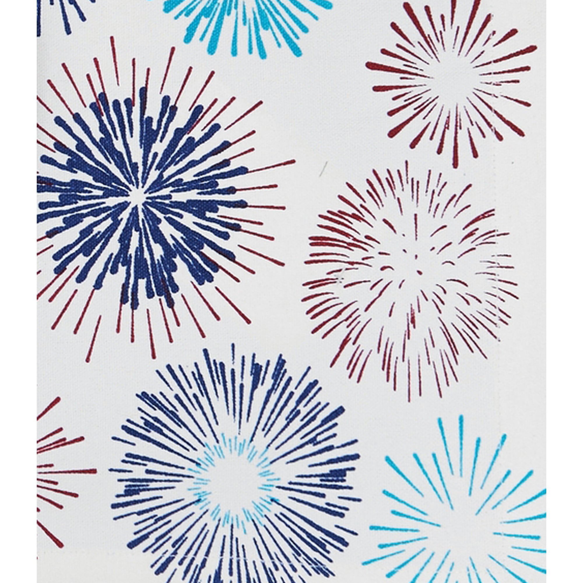Patriotic Red & Blue Firework Sparkle 4th of July Cotton Tabletop ...