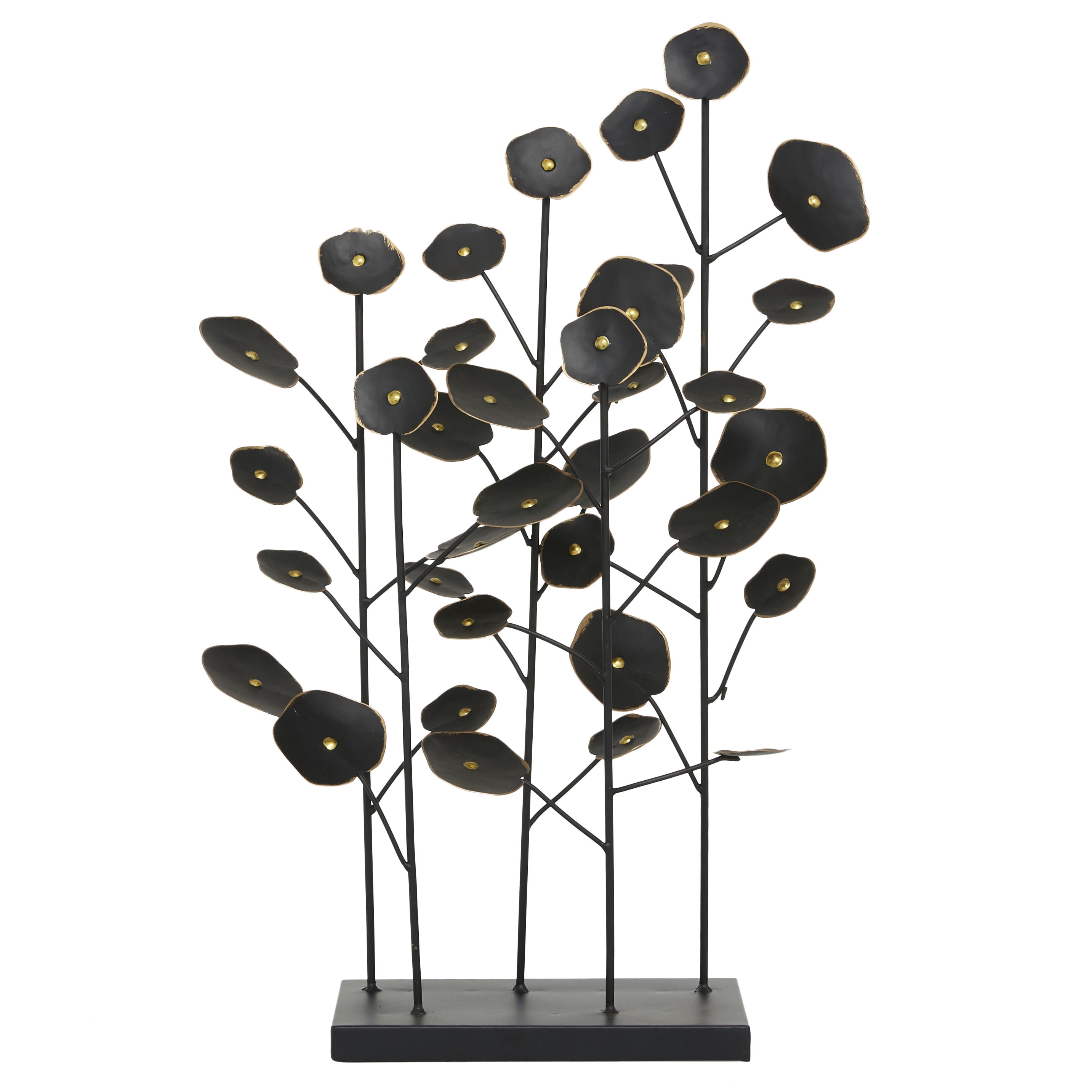 14" x 21" Black Metal Leaf Sculpture, by DecMode - Walmart.com
