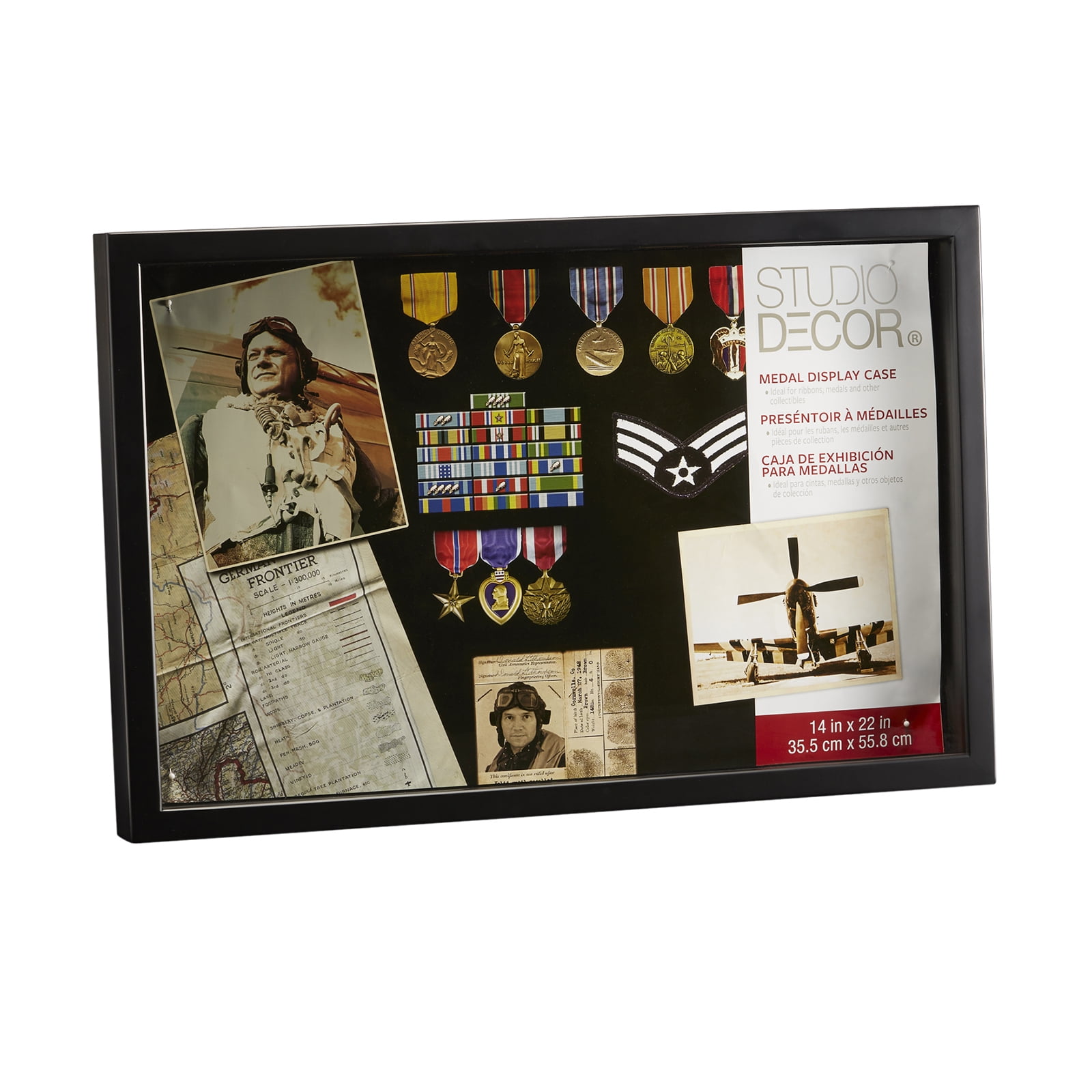 14" x 22" Black Medal Shadow Box by Studio Decor - Funeral Military ...