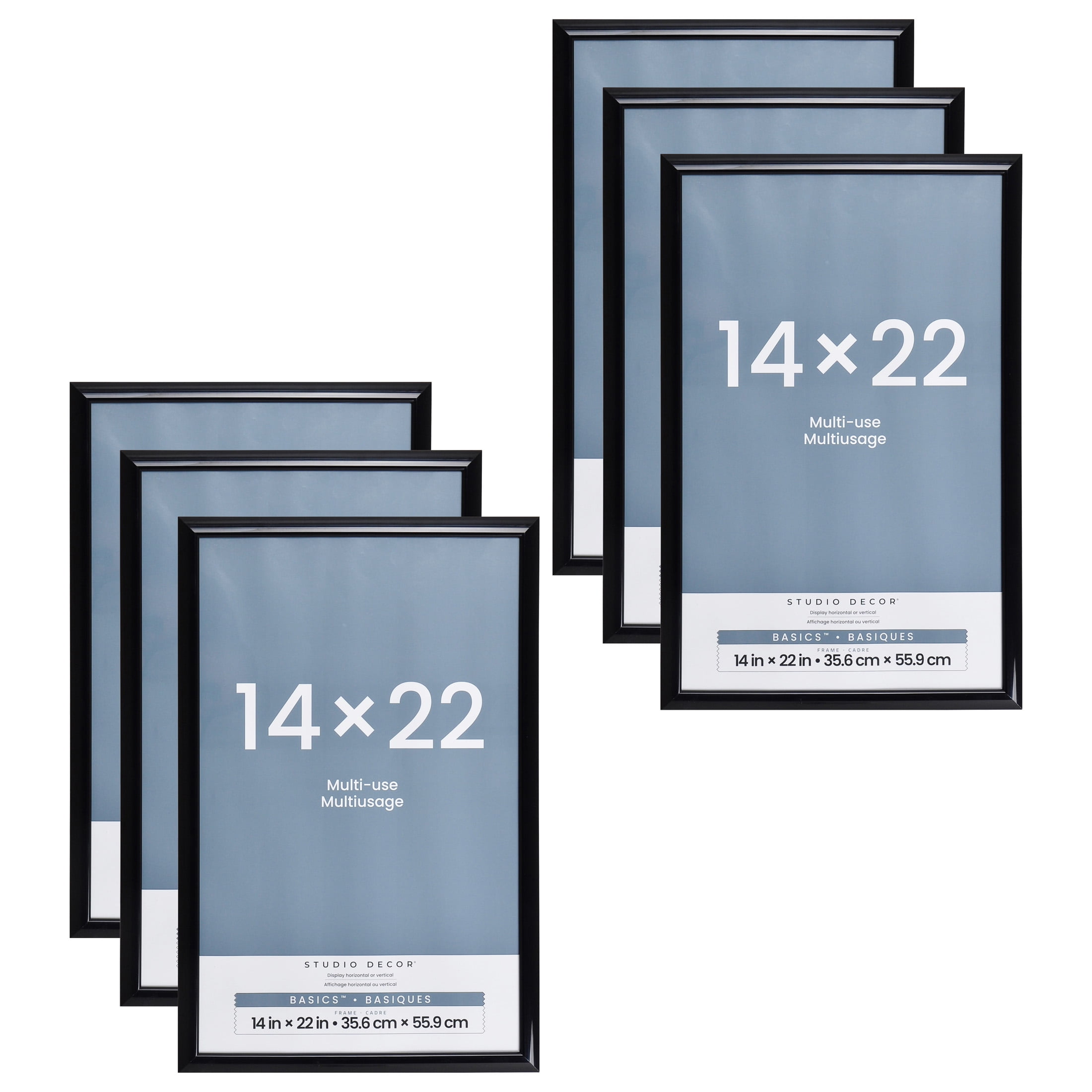 Studio Decor 14" x 22" Black Multi-Use Frames - Wall-Mount PVC, MDF ...