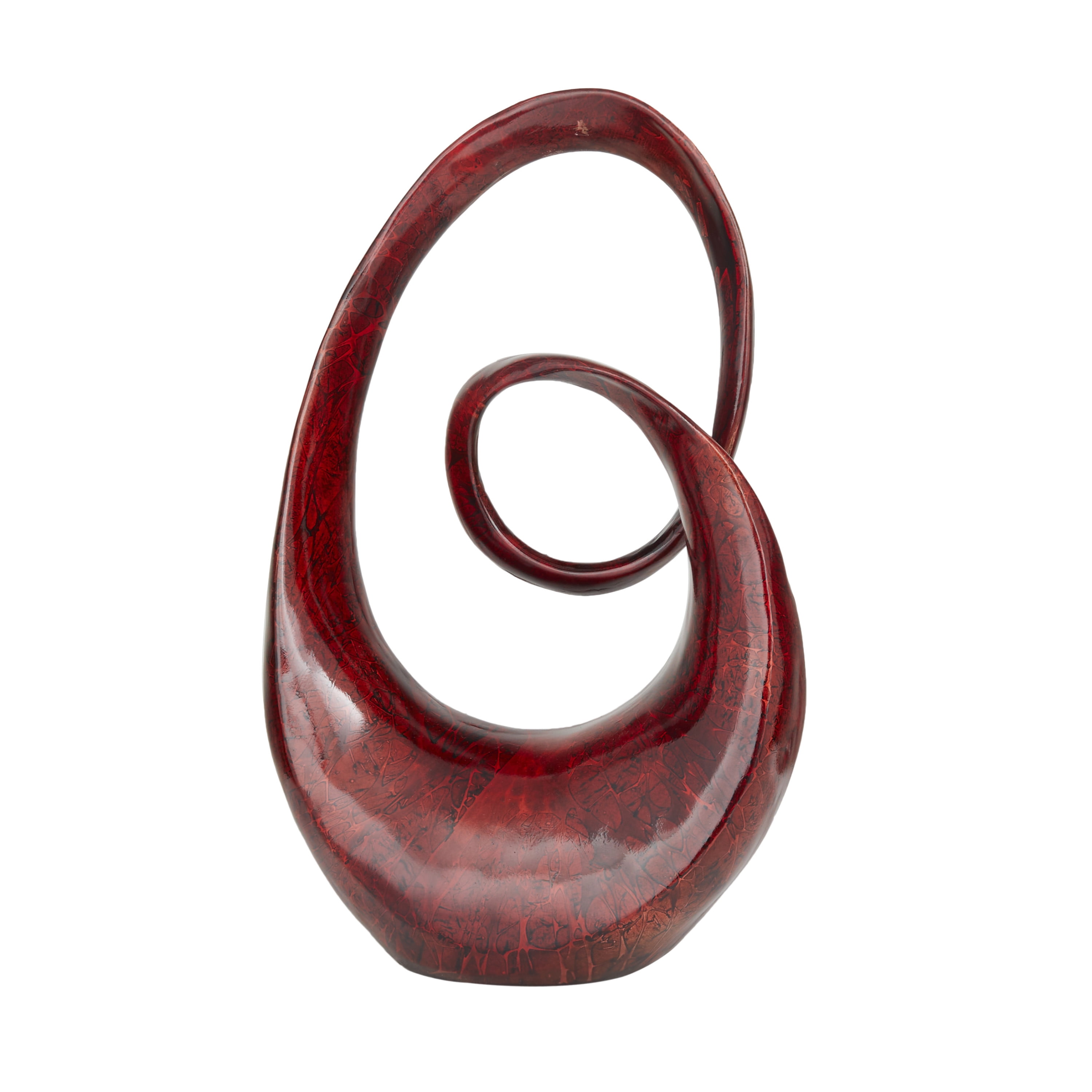 14" x 24" Brown Polystone Swirl Abstract Sculpture, by DecMode ...