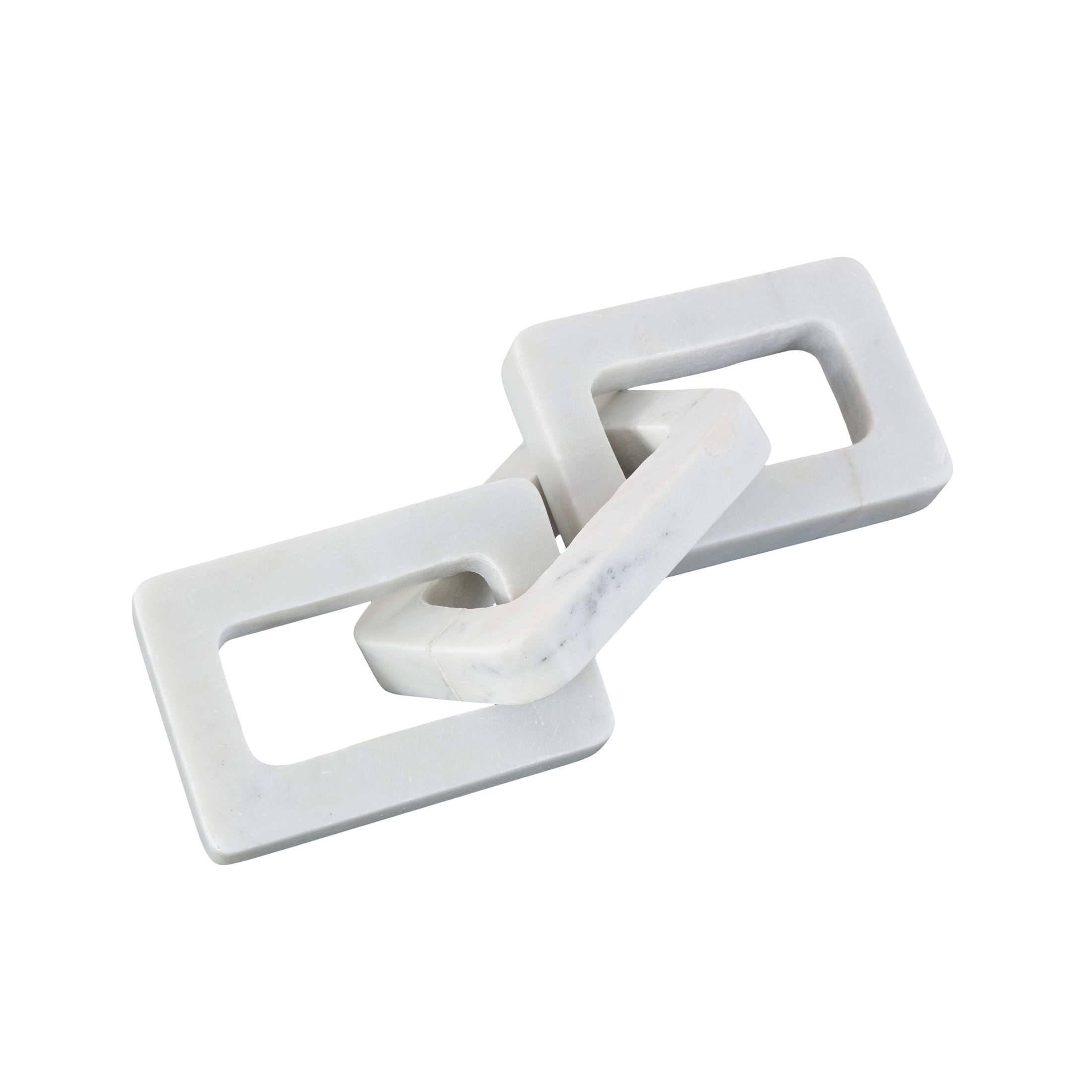 DecMode White Marble Geometric 3 Link Chain Sculpture Decor - Walmart.com
