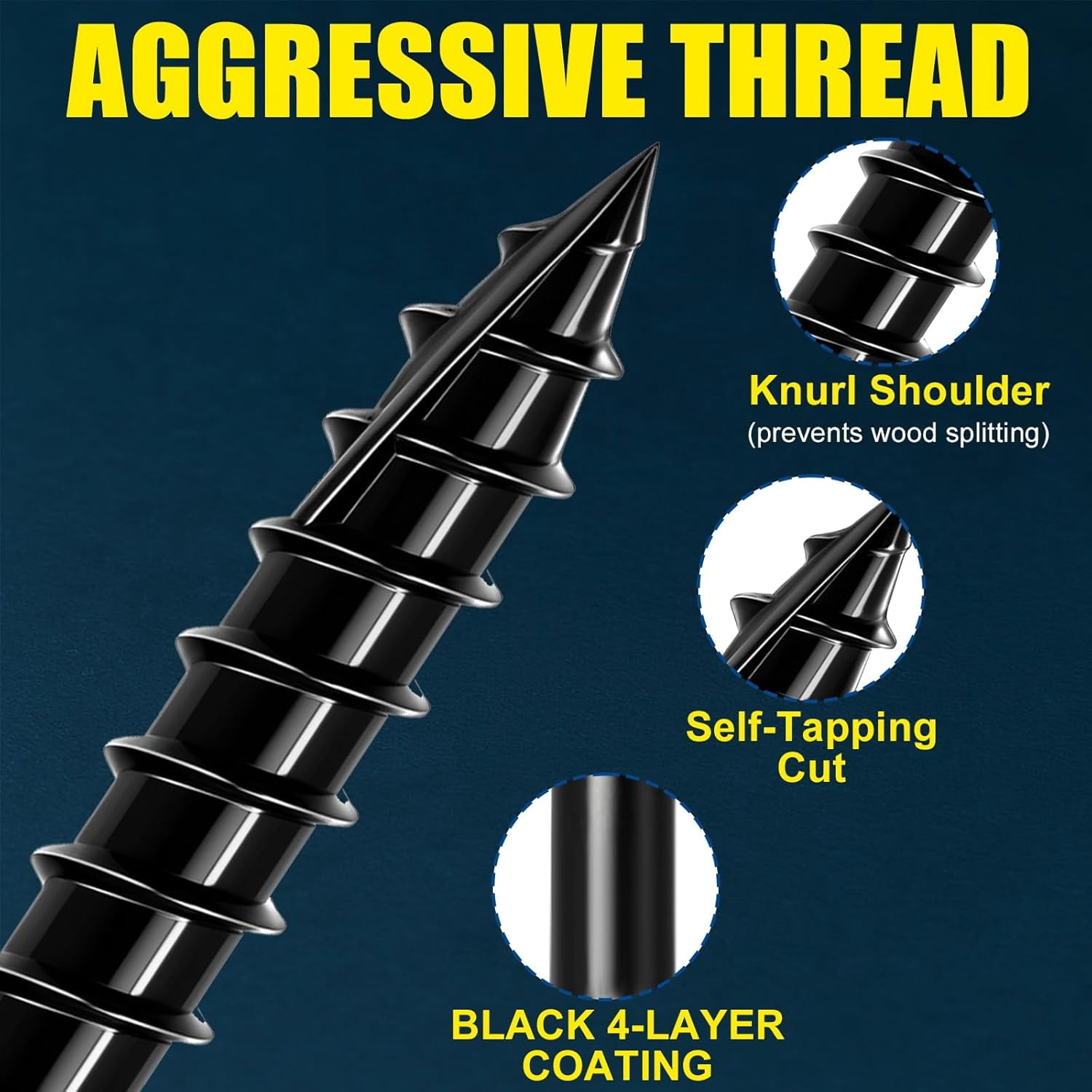 # 14 x 8 Structural Wood Lag Screws, 100 PCS – Carbon Steel Exterior ...