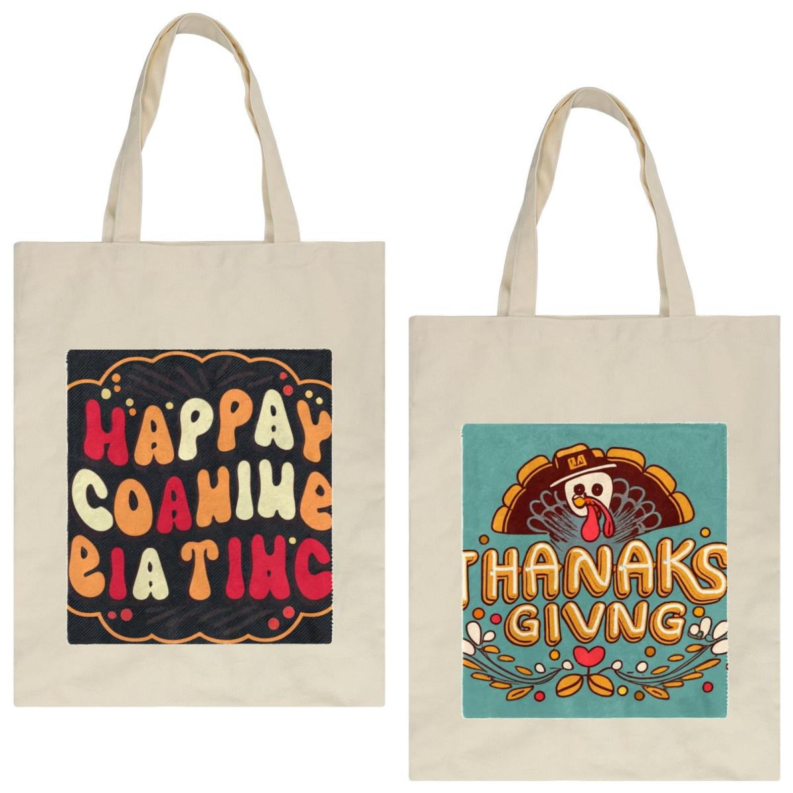 14"x17.5" Canvas Tote Bag, Lightweight Medium Reusable Grocery Shopping ...