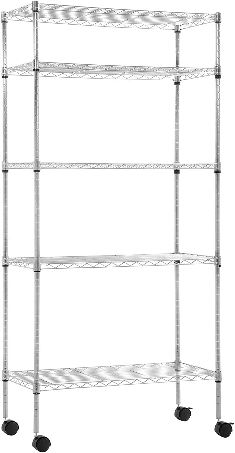 14"x30"x60" Storage Shelves Heavy Duty Shelving 5 Tier Layer Wire ...