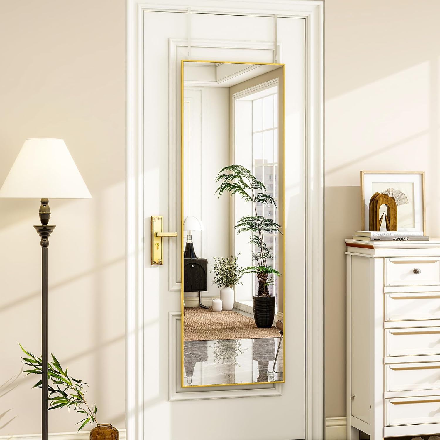 14"x48" Rectangular Full Length Mirror Aluminum Frame Full Body Mirrors ...