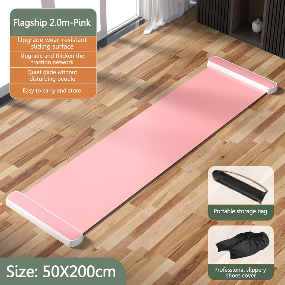 140/180/200cm Yoga Sliding Mat Sport Fitness Glide Pilates Skating ...