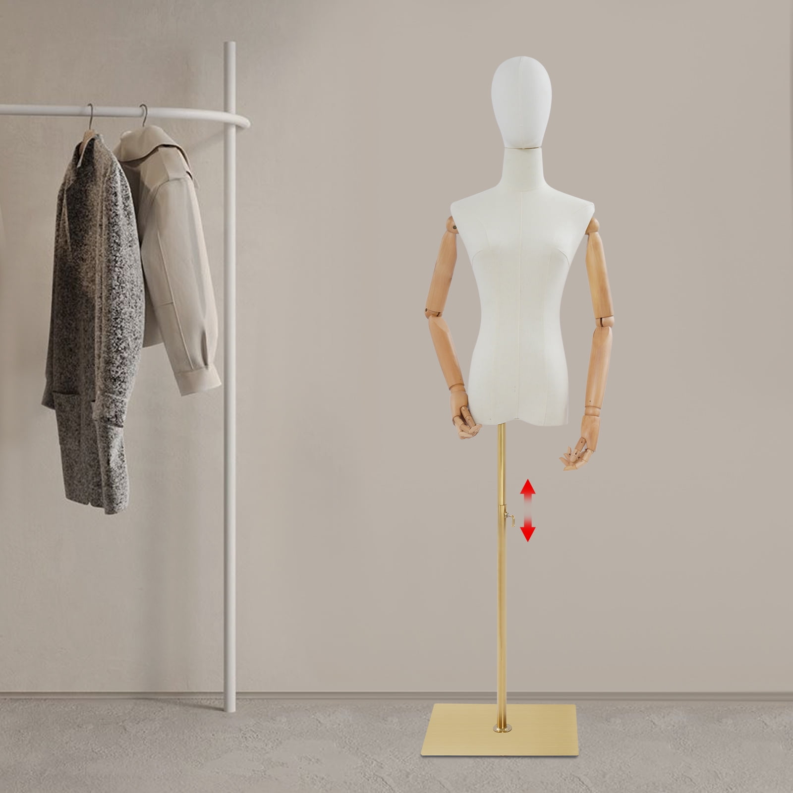 140-203cm Female Mannequin Height-Adjustable Clothing Display Stand ...