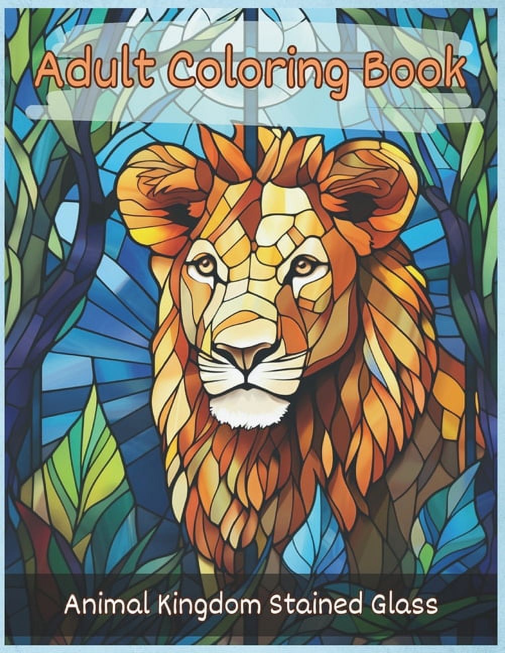 140 Animals Stained Glass Coloring Pages For Adults: mesmerizing ...