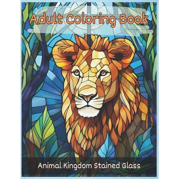 140 Animals Stained Glass Coloring Pages For Adults: mesmerizing ...