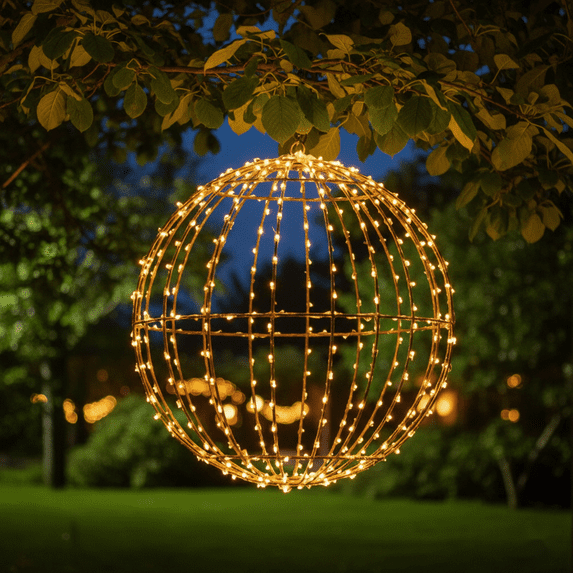140 LED Christmas Ball Lights, 12 Inch Lighted Sphere Balls Battery ...