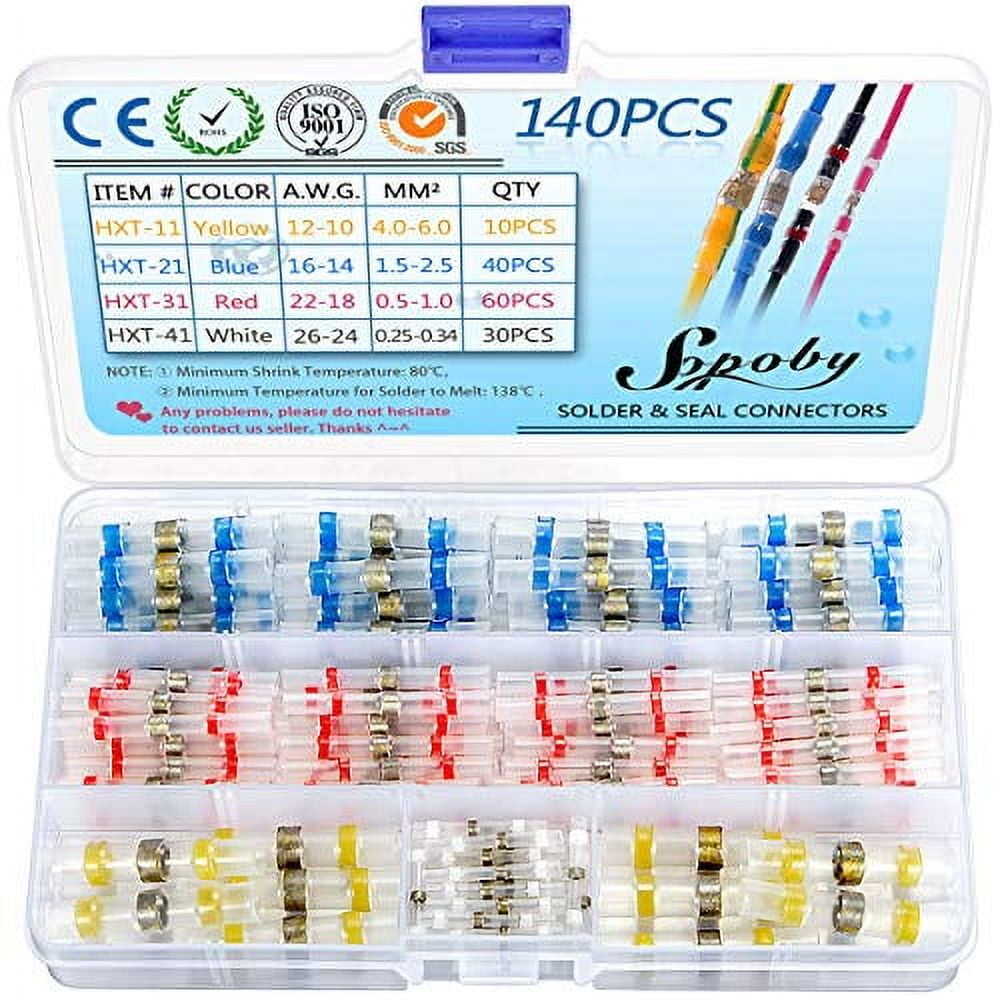 140 PCS Solder Seal Wire Connectors - Sopoby Heat Shrink Solder ...