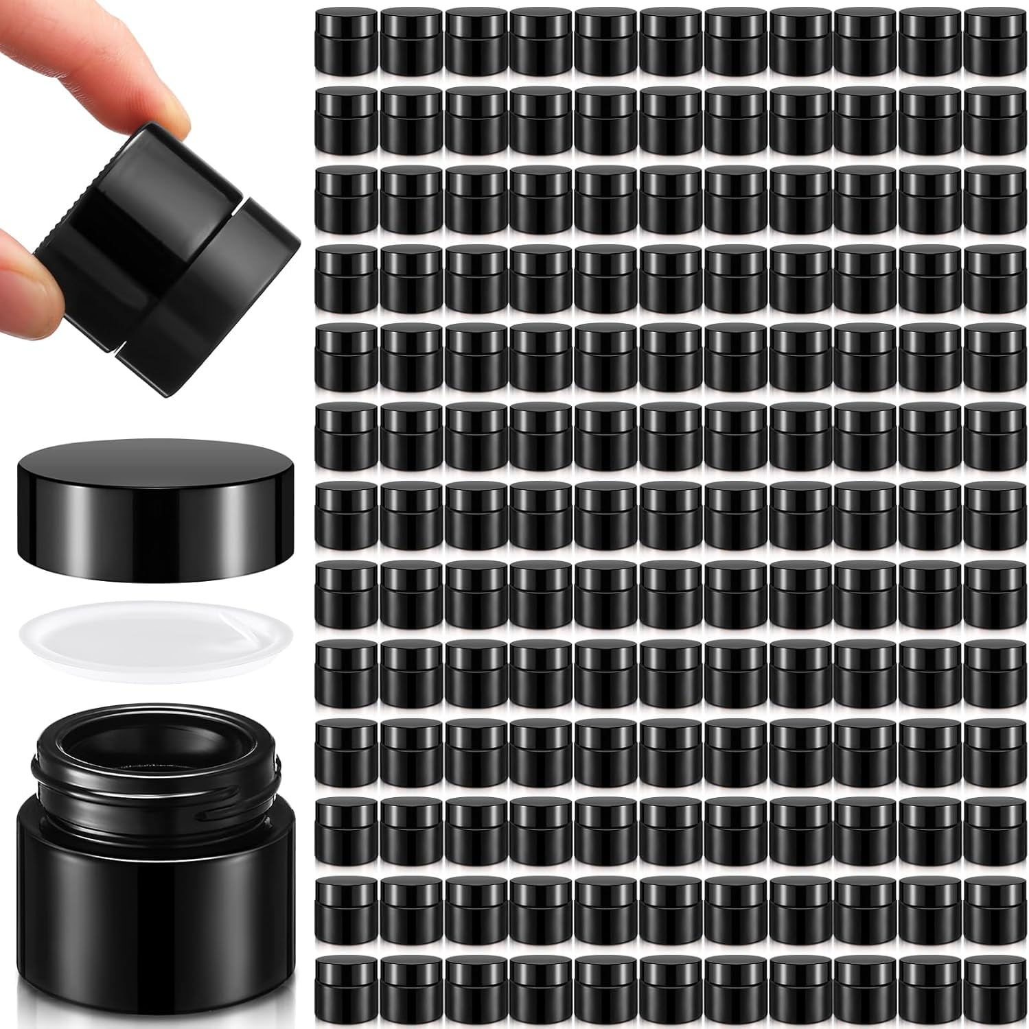 140 Pack 10ml Glass Jars with Lids Glass Cosmetic Containers Small ...