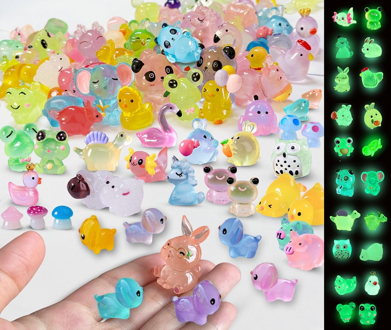 140 Pcs Mini Resin Animals Bulk Tiny Resin Animals to Hide for ...