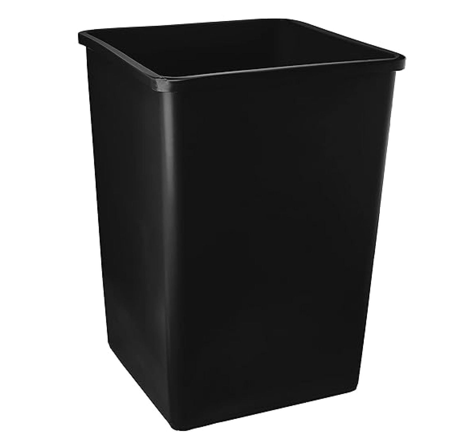 140 Qt. / 35 Gallon / 132 Liters Black Square Trash Can. Trash Bin ...