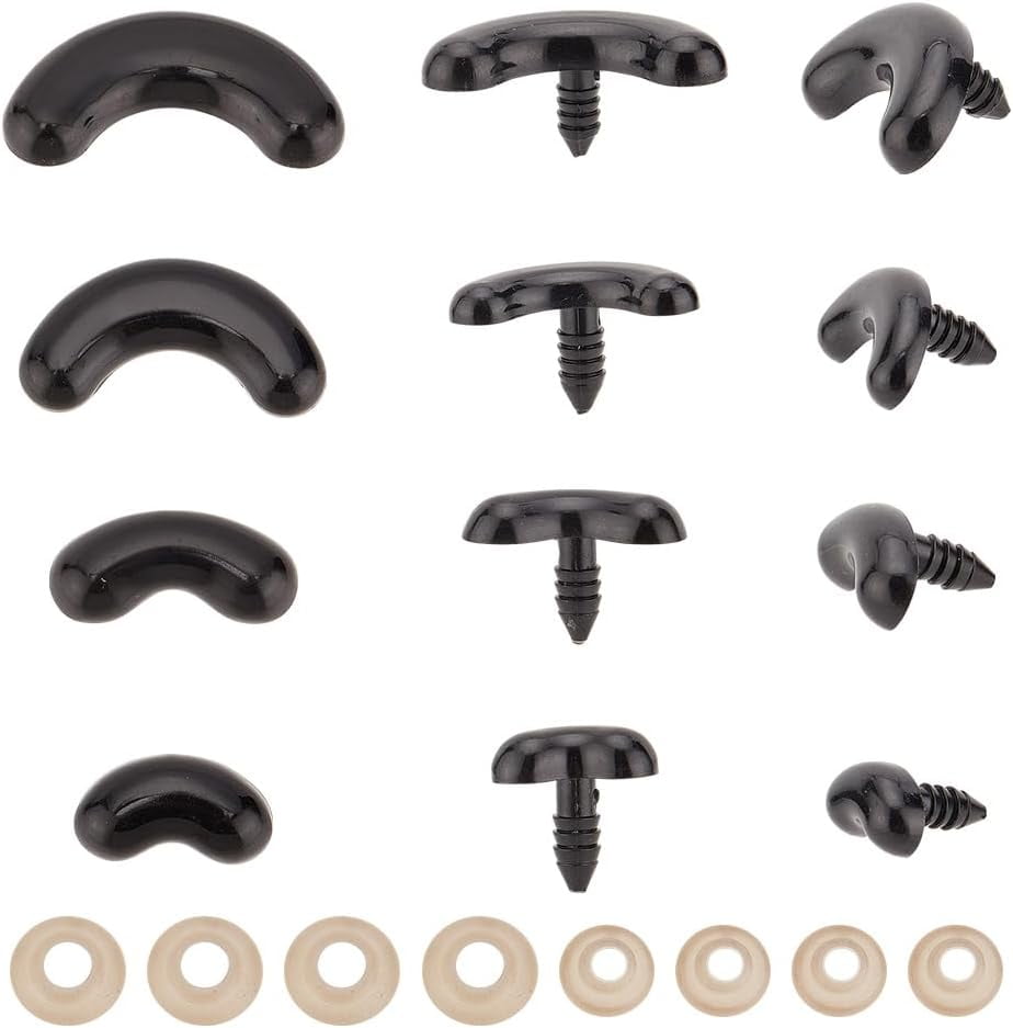 140 Sets 4 Styles Crafting Noses with Spacers Acrylic Heart Shape Dog ...