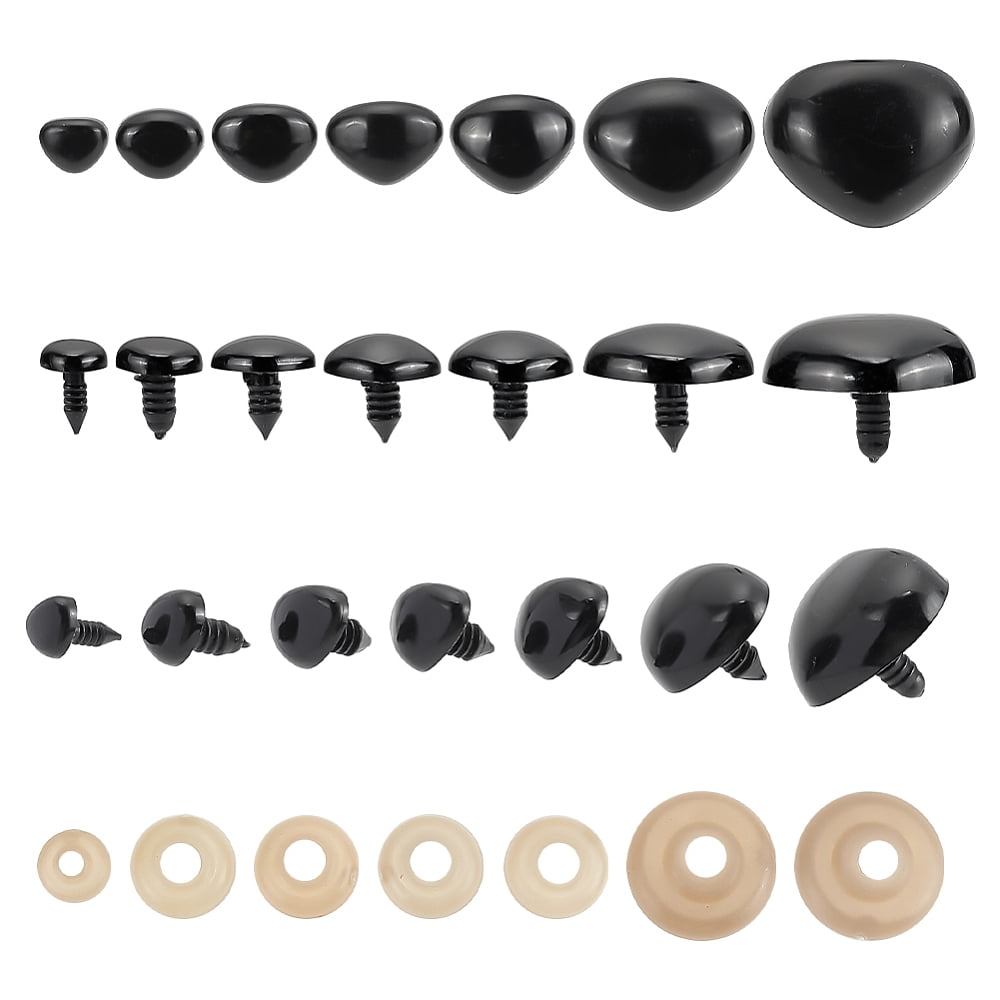 140 Sets Black Safety Noses 7 Sizes Plastic Crafting Noses Triangle ...