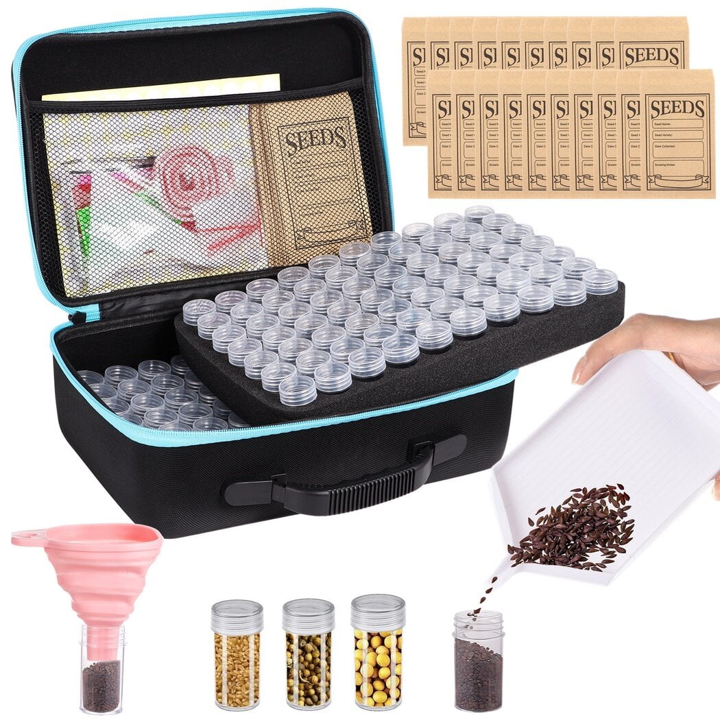 140 Slots Seed Storage Organizer Box, 140 Seed Containers& 20 Seed ...