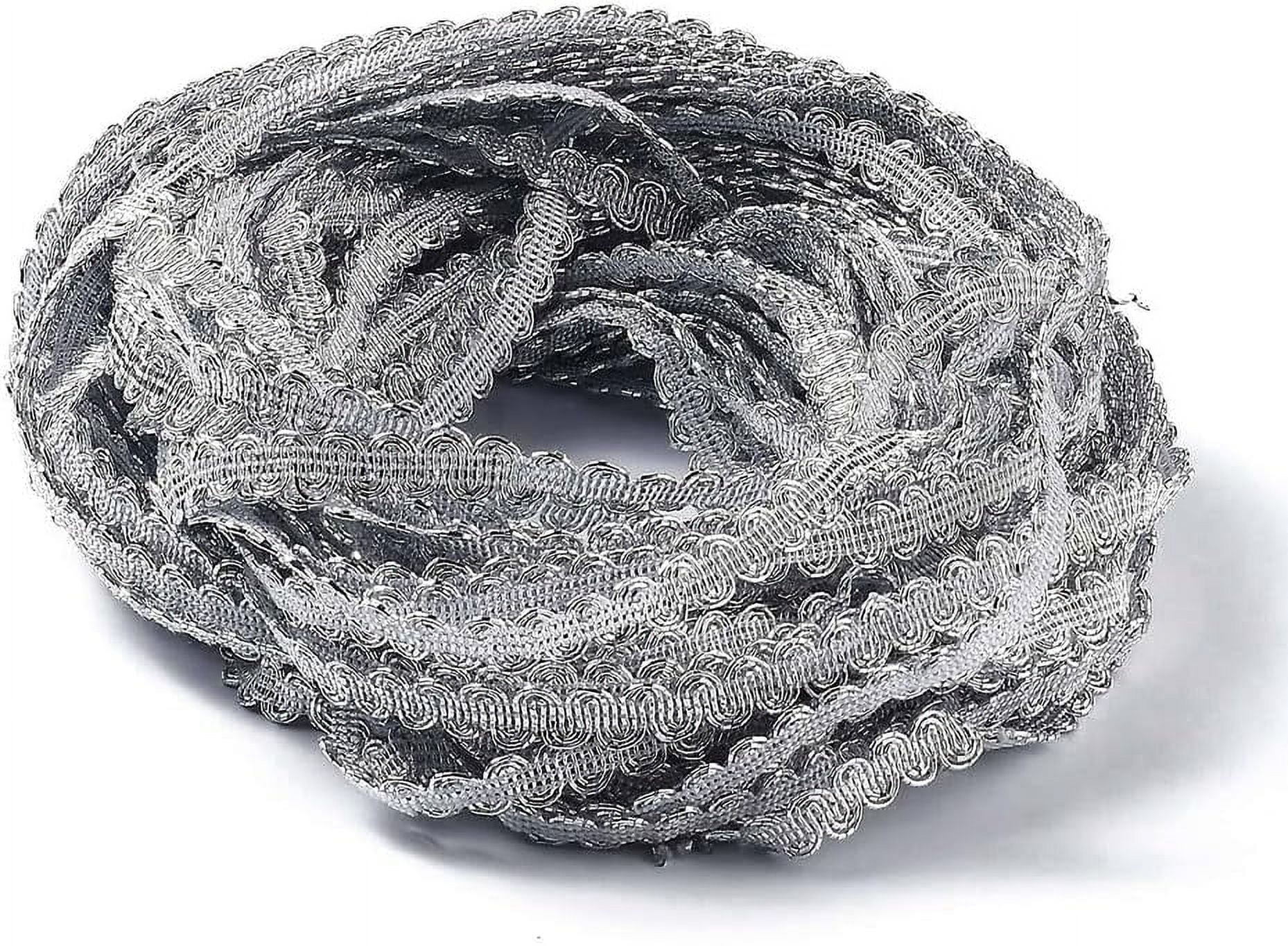 140 Yards 3/8 Inch Metallic Braid Lace Trim Flower Pattern Silver Lace ...