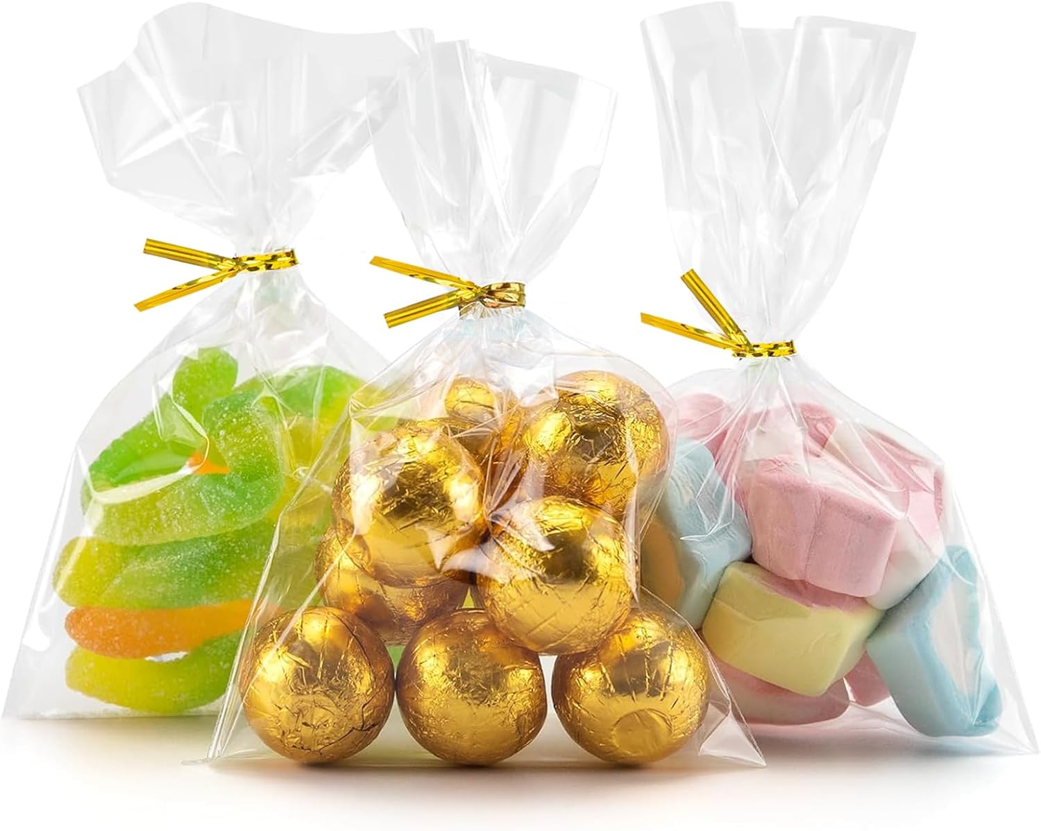 140 count Flat Bottom Cellophane Bags, 5.9x9x2.4" Clear Goodie Baggies ...